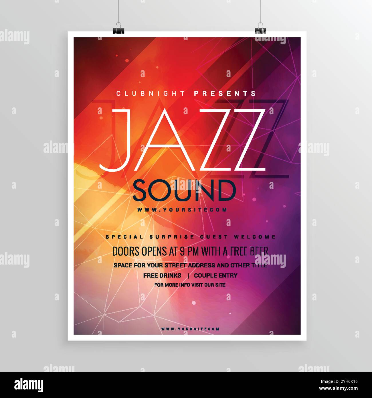 music sound party flyer invitation template Stock Vector Image & Art ...