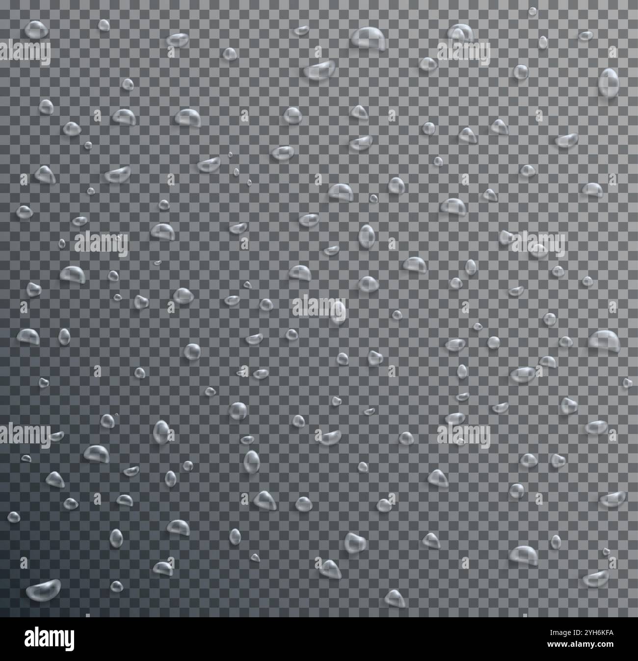 Transparent water drops on checkered background. Vector illustration. Water bubbles Stock Vector ...