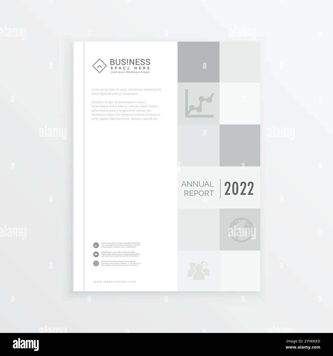business annual report magazine cover design in A4 size with gray ...
