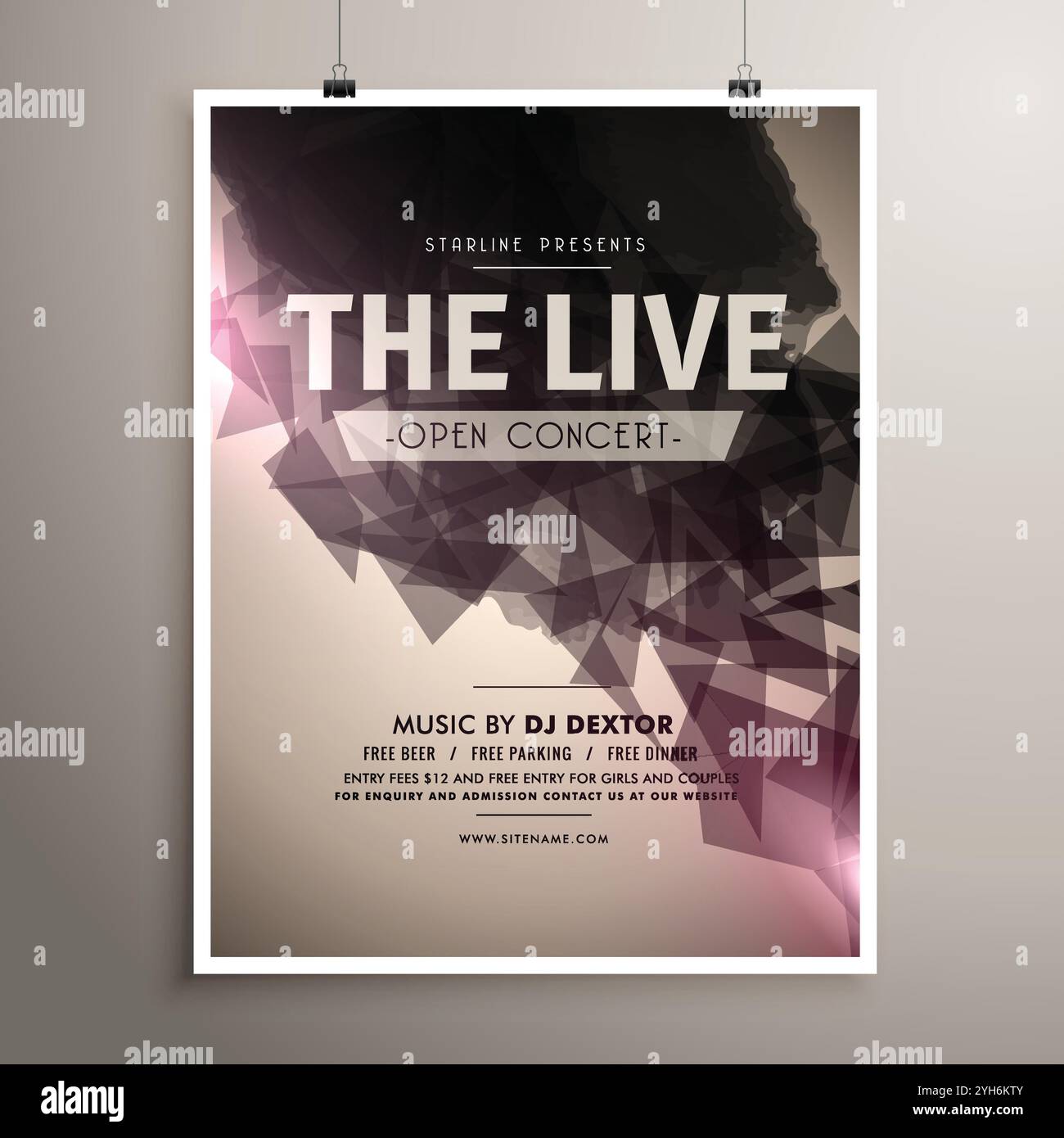 elegrant live concert music flyer brochure template Stock Vector Image ...