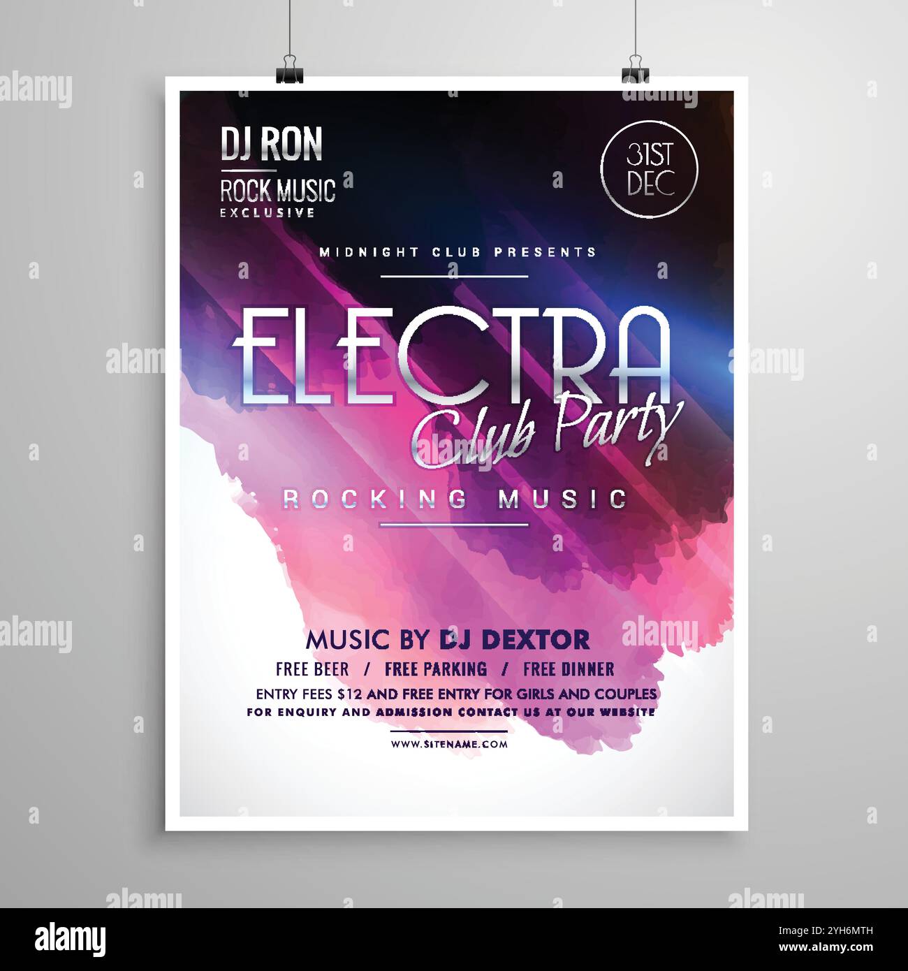 club party event layout flyer brochure template Stock Vector Image ...