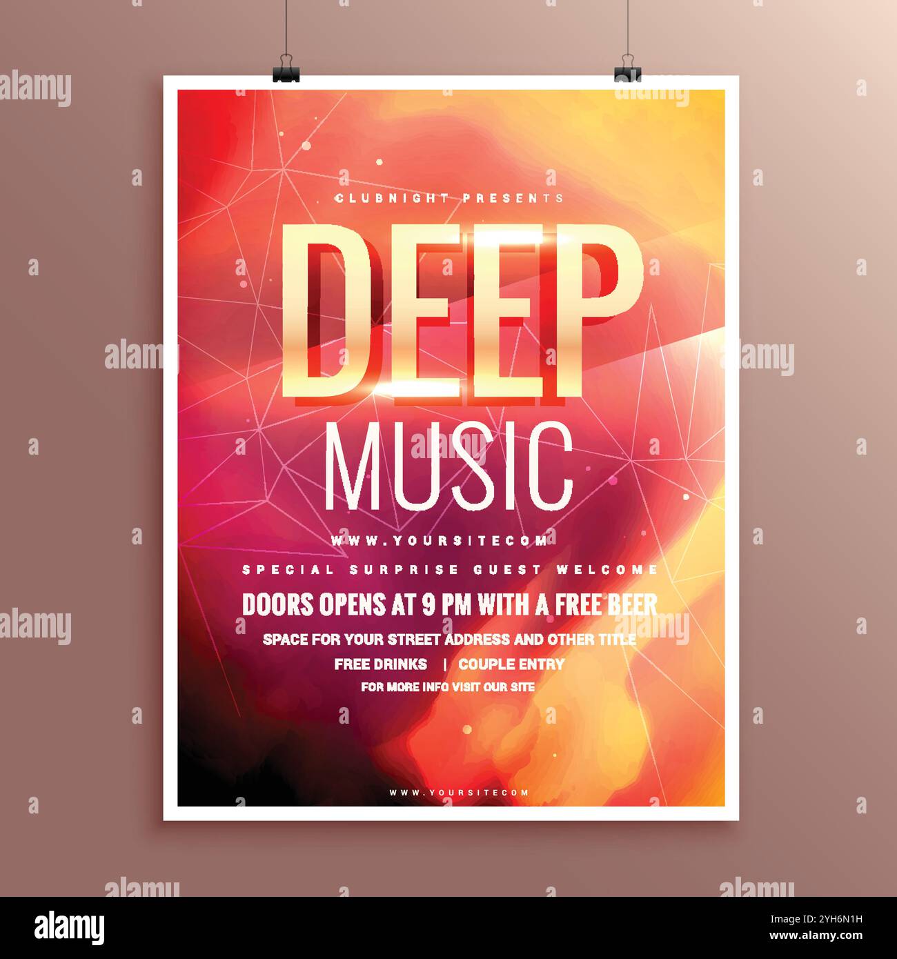 music flyer brochure poster template design for your event Stock Vector ...