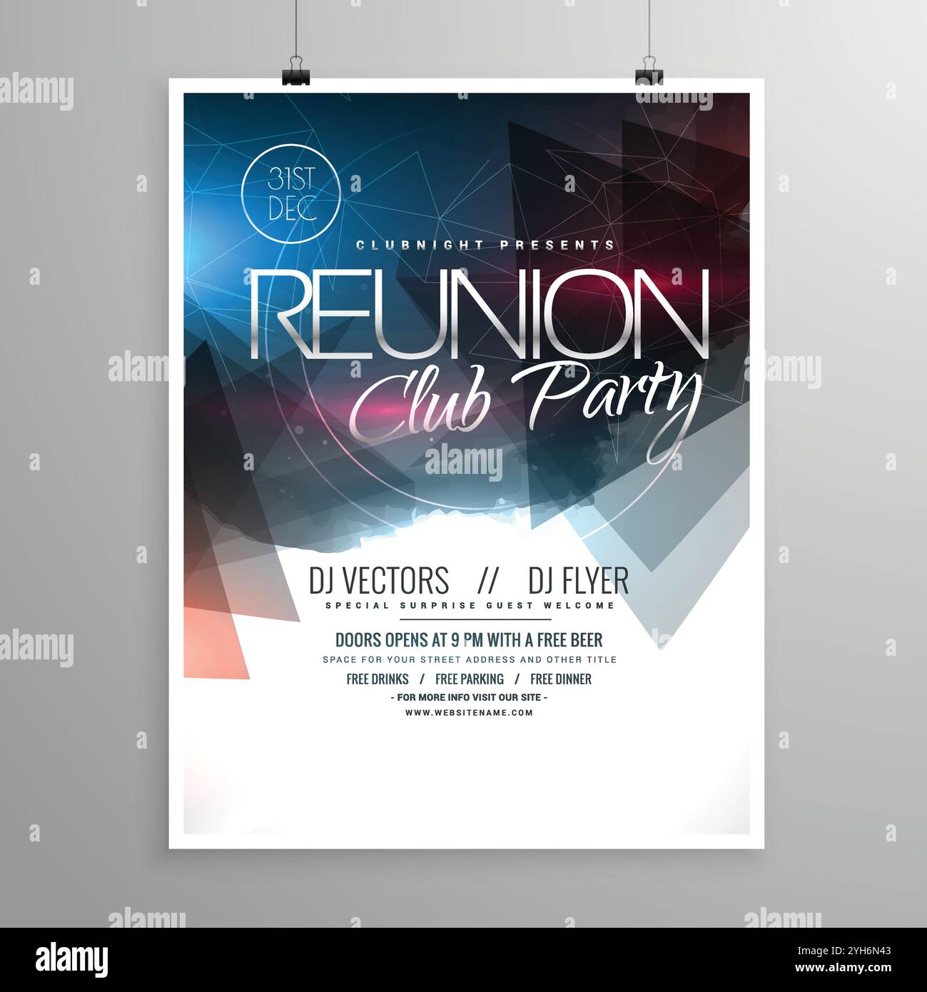 event club party flyer template brochure design Stock Vector Image ...