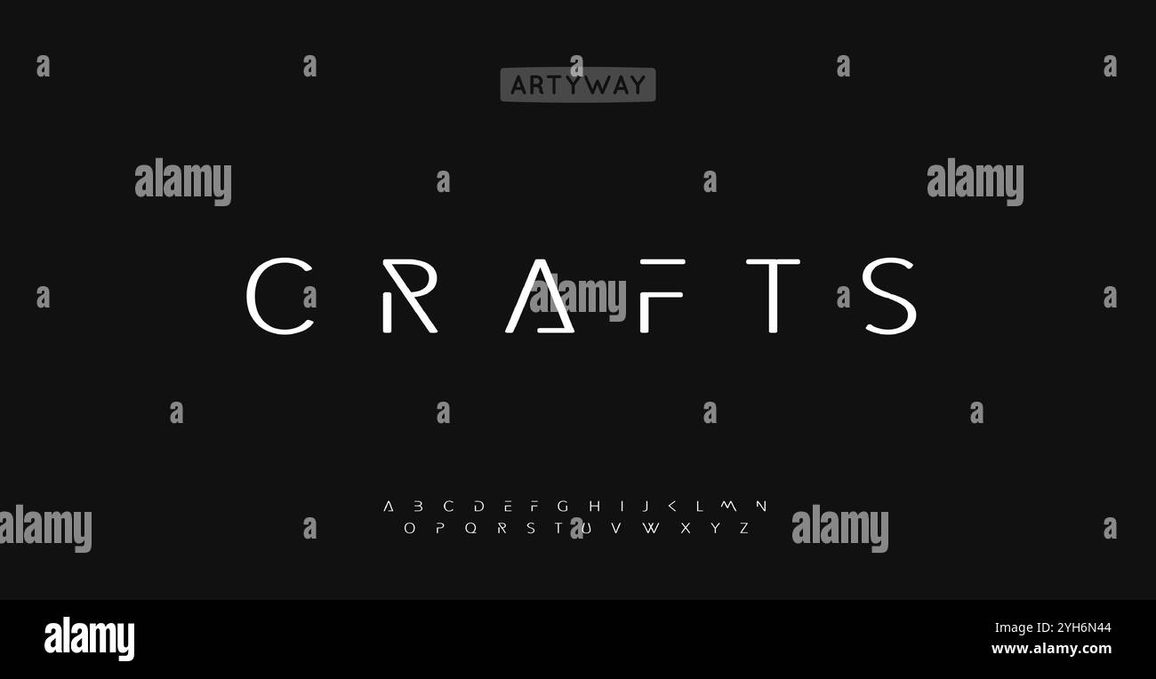 Innovative minimalist alphabet, sleek geometric letters, clean cosmic ...