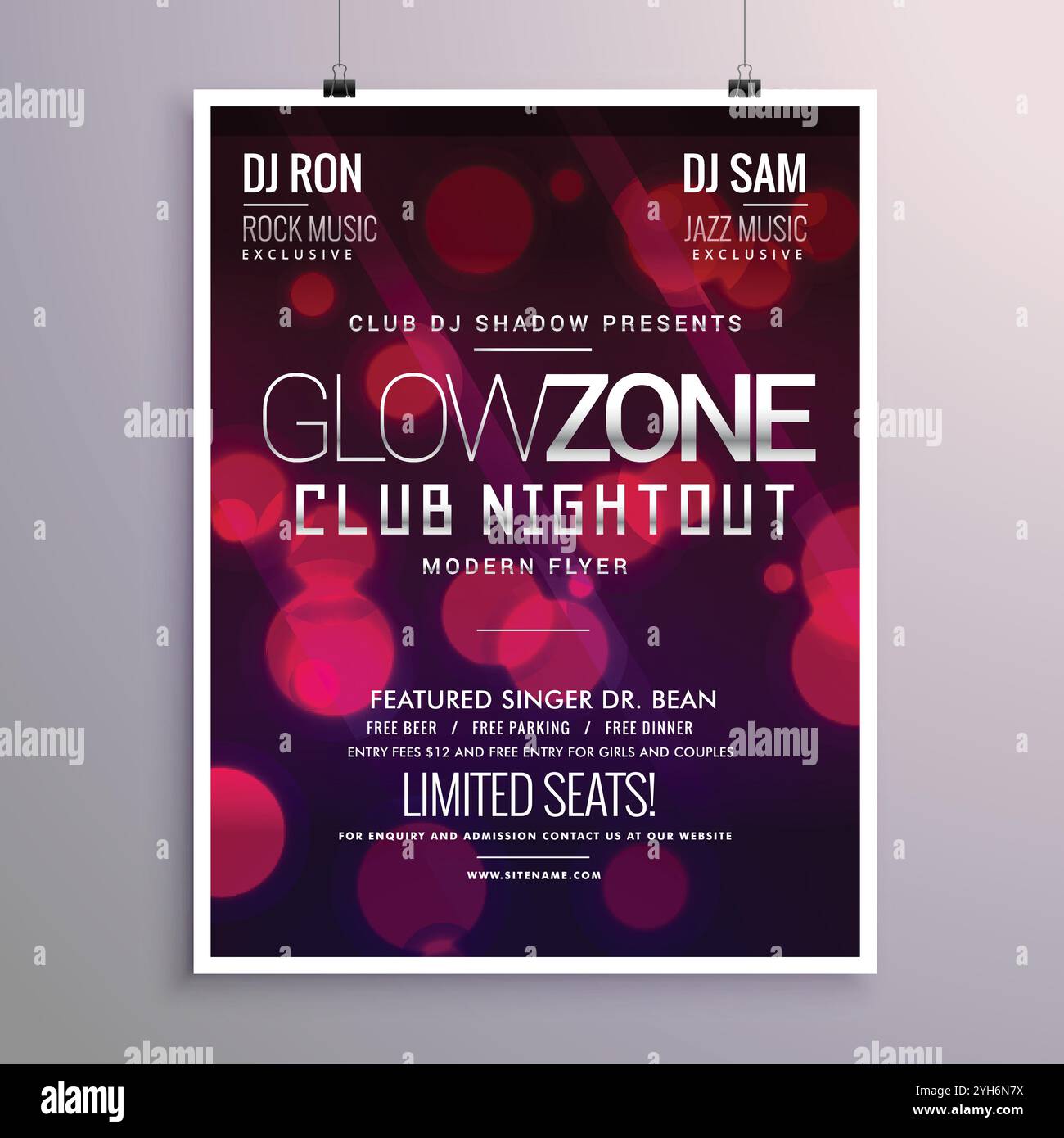 beautiful event flyer design with bokeh background Stock Vector Image ...