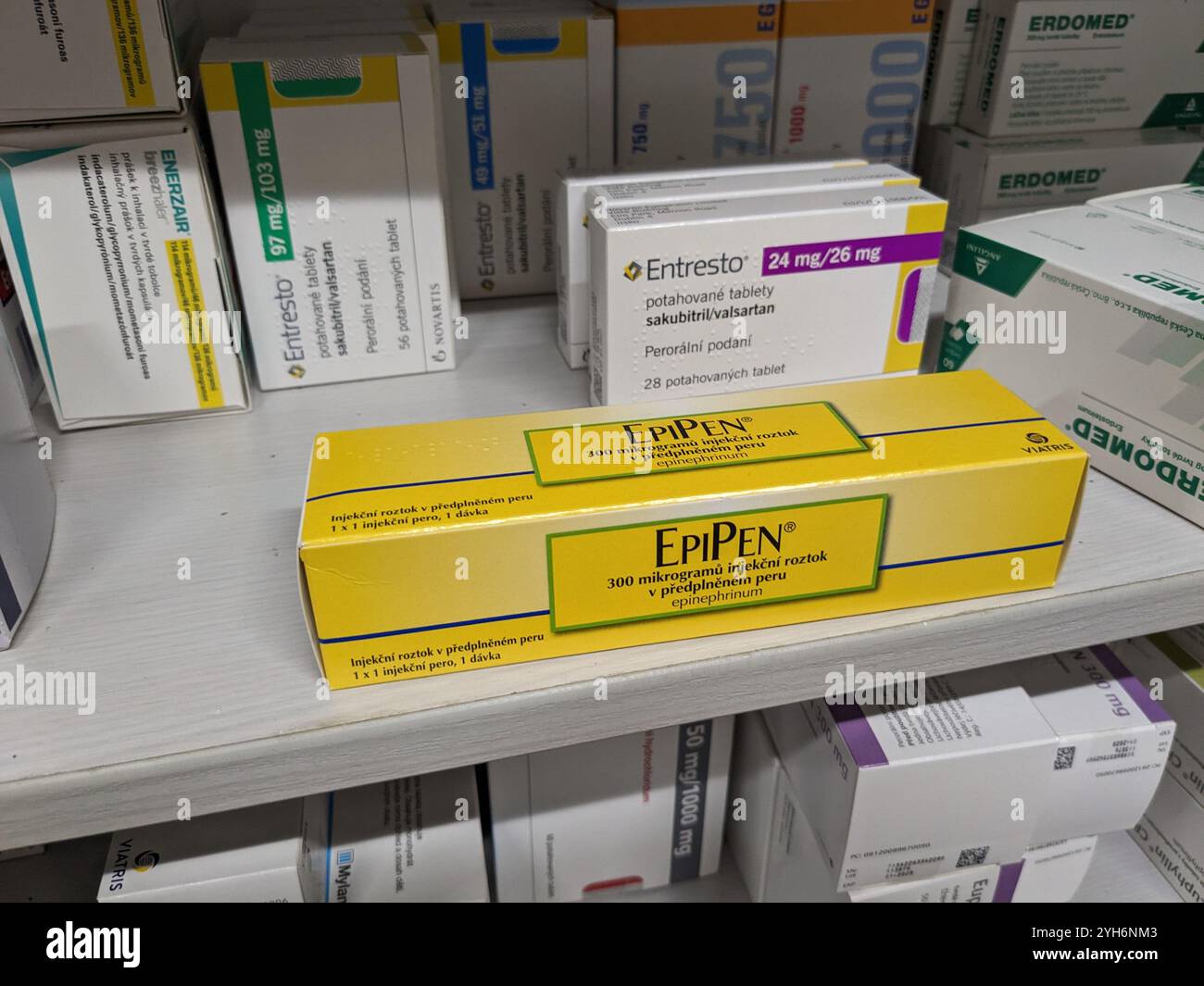 EPIPEN box of medication with epinephrine active substance by Mylan ...