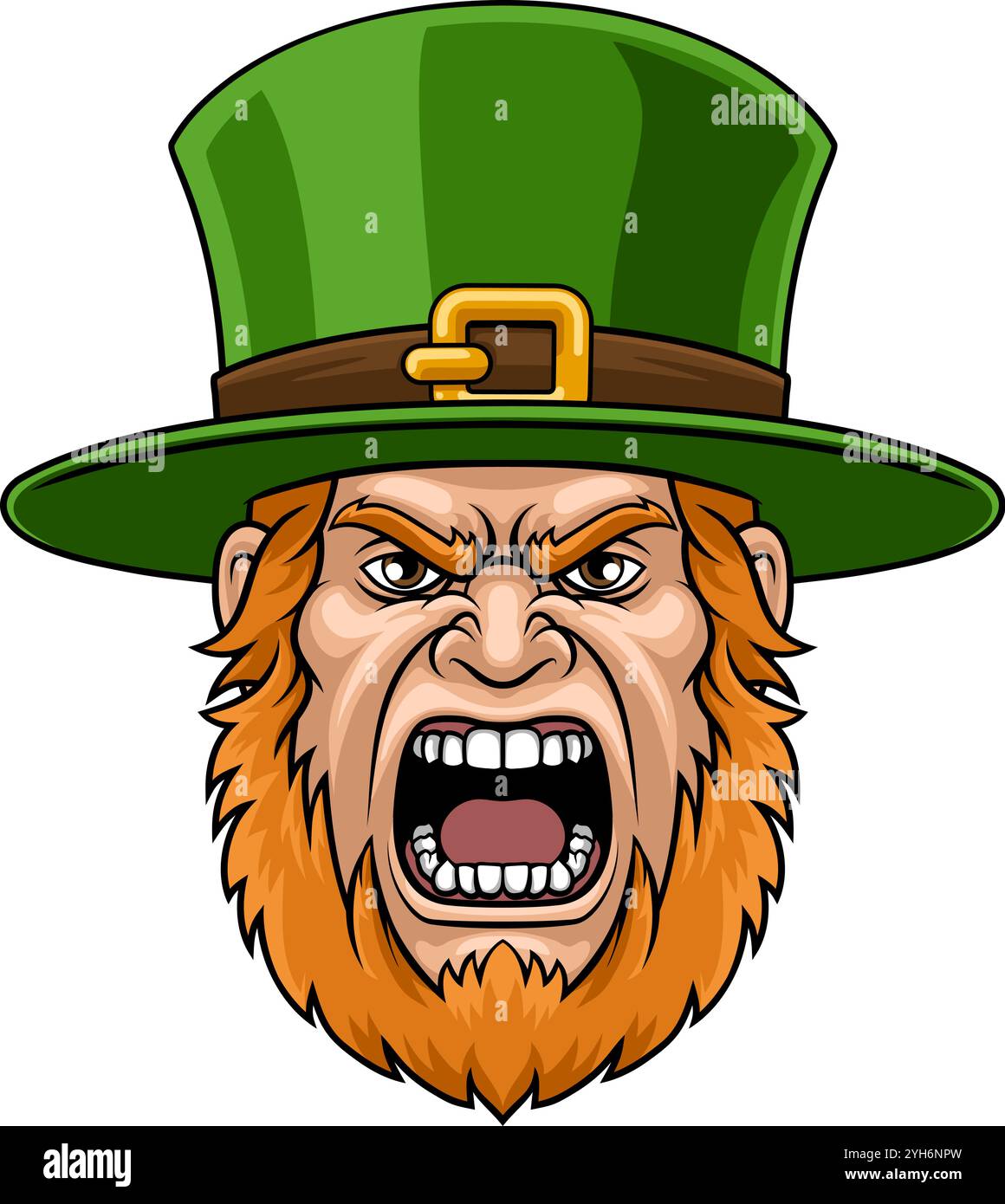 Leprechaun Celtic Irish Angry Cartoon Mascot Man Stock Vector Image ...