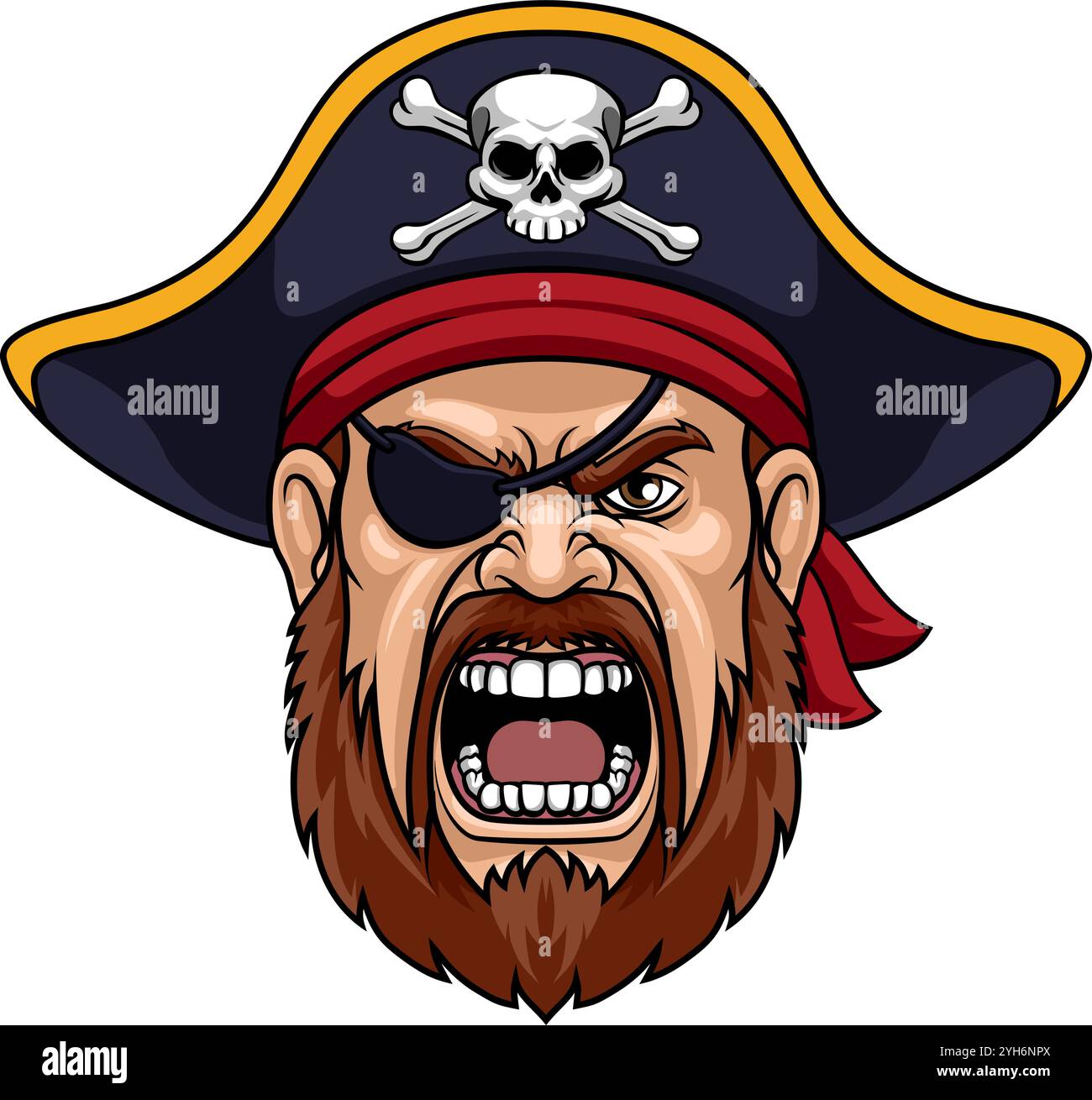 Pirate Captain Cartoon Sports Mascot Man Stock Vector Image & Art - Alamy