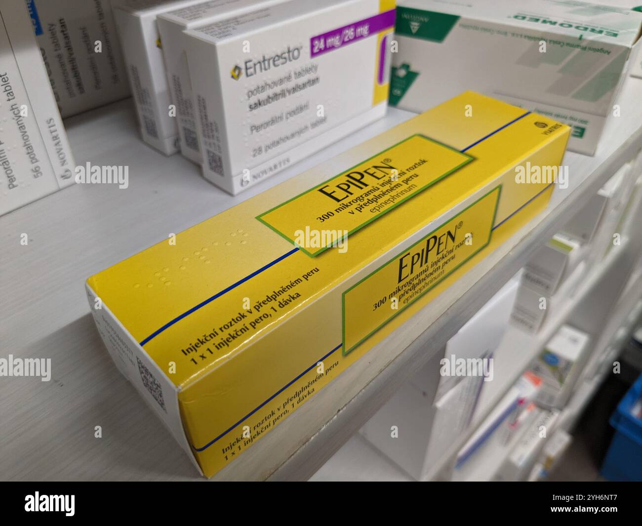 EPIPEN box of medication with epinephrine active substance by Mylan ...