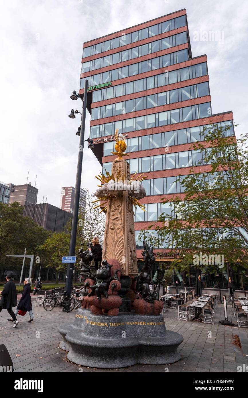 Rotterdam, NL - OCT 10, 2021: Monument Ode to Marten Toonder in honor ...