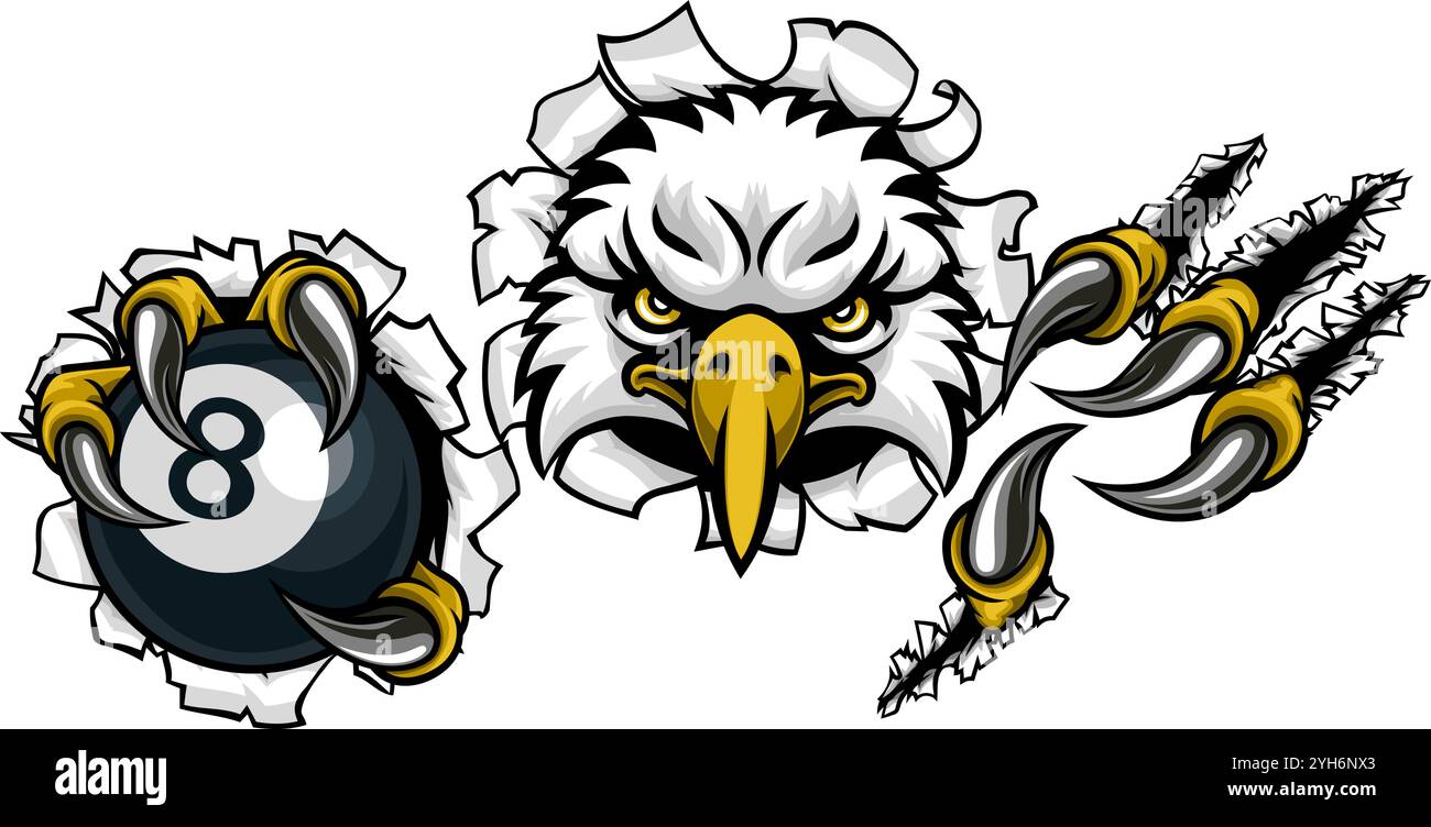 Eagle Pool 8 Ball Billiards Mascot Cartoon Stock Vector Image & Art - Alamy