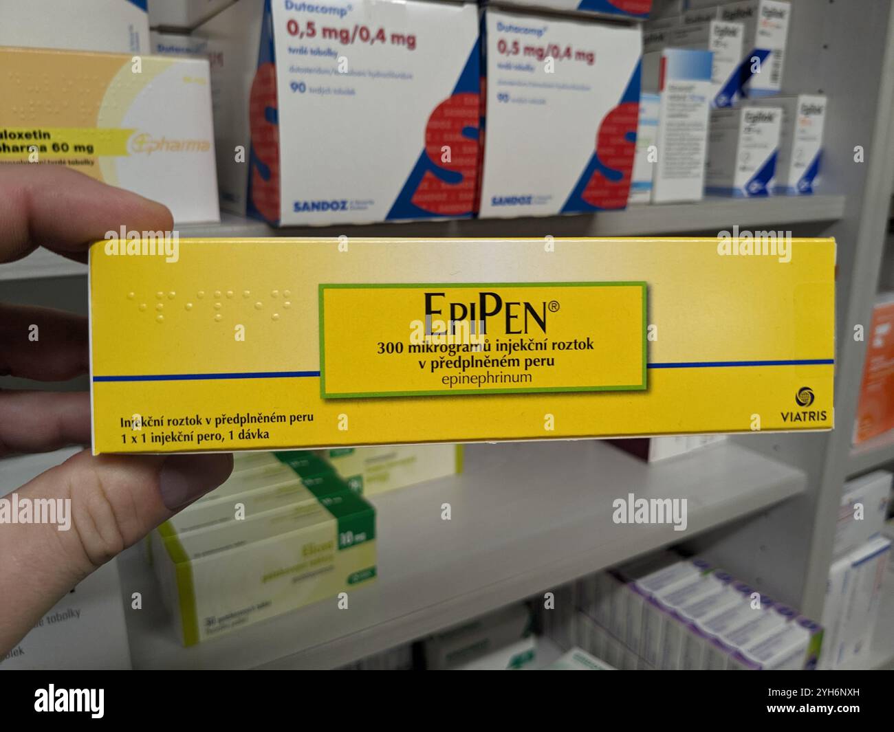 EPIPEN box of medication with epinephrine active substance by Mylan ...
