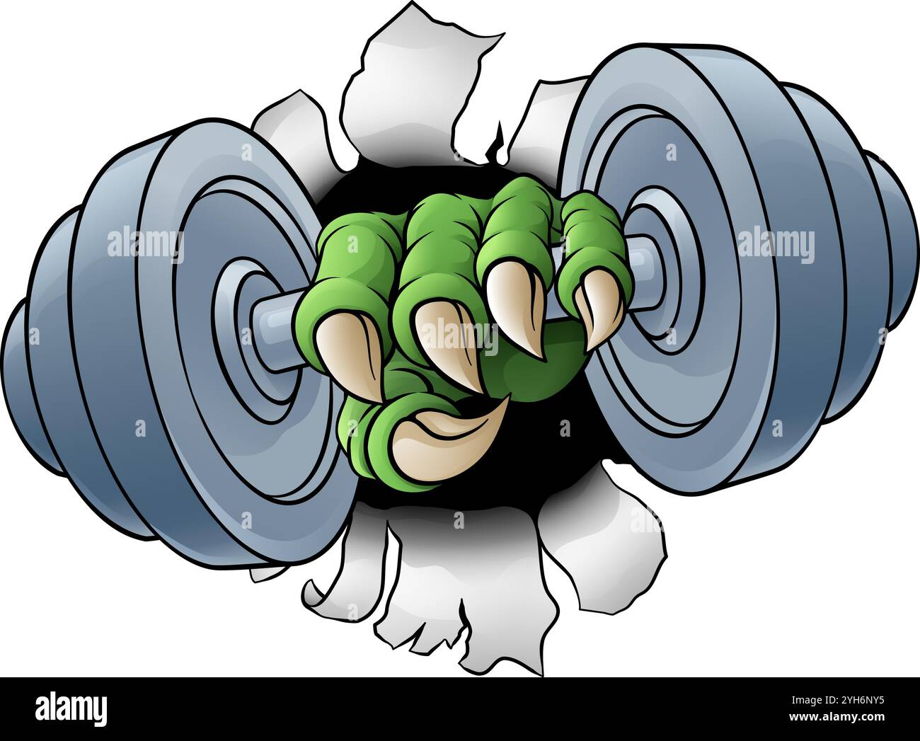 Claw Dumb Bell Gym Weight Dumbbell Monster Hand Stock Vector Image ...