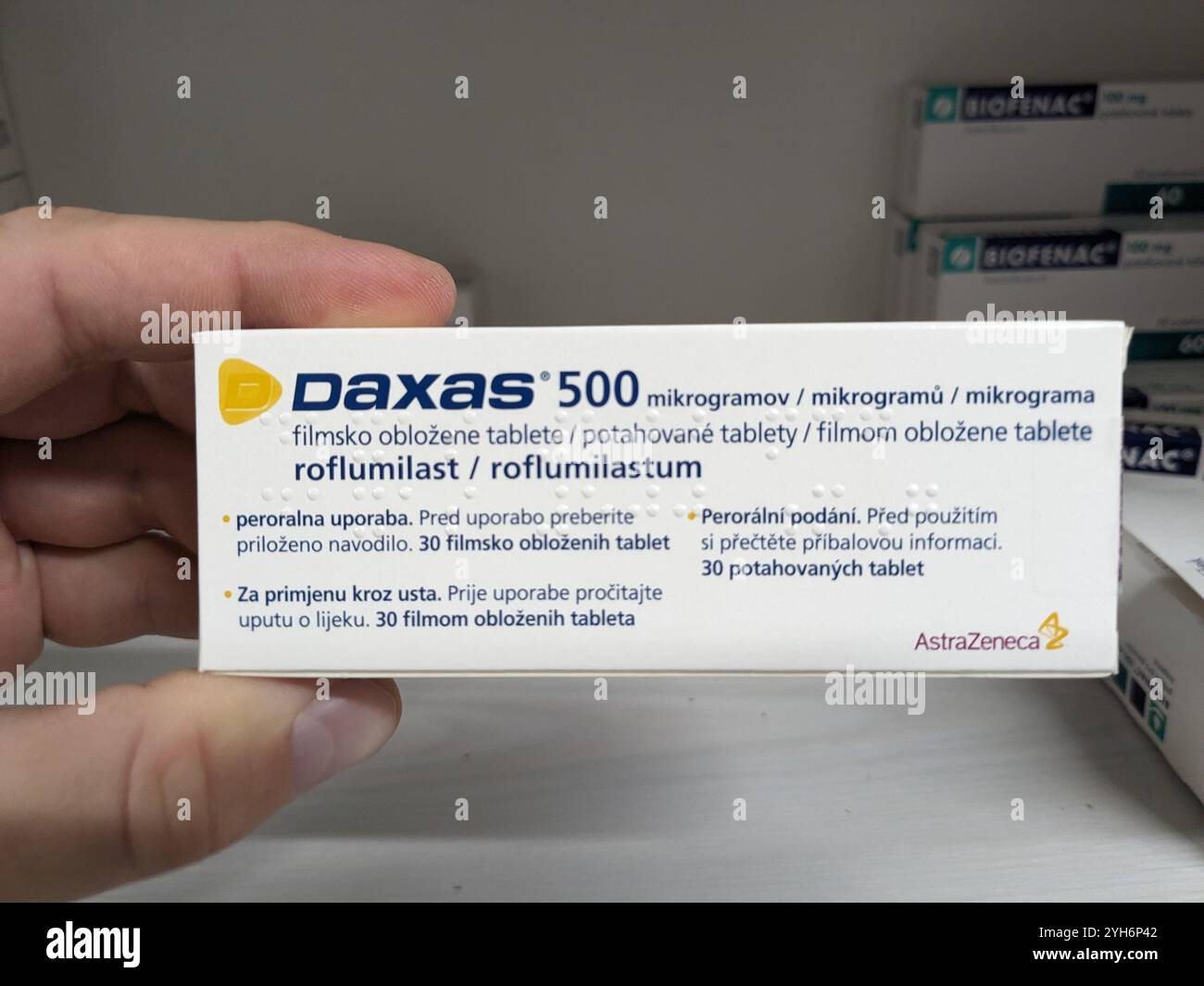DAXAS box of medication with ROFLUMILAST active substance by ...