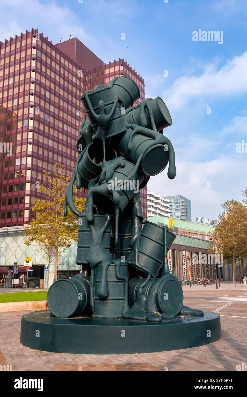 Rotterdam, NL - OCT 6, 2021: The Cascade is a eight metre tall modern ...