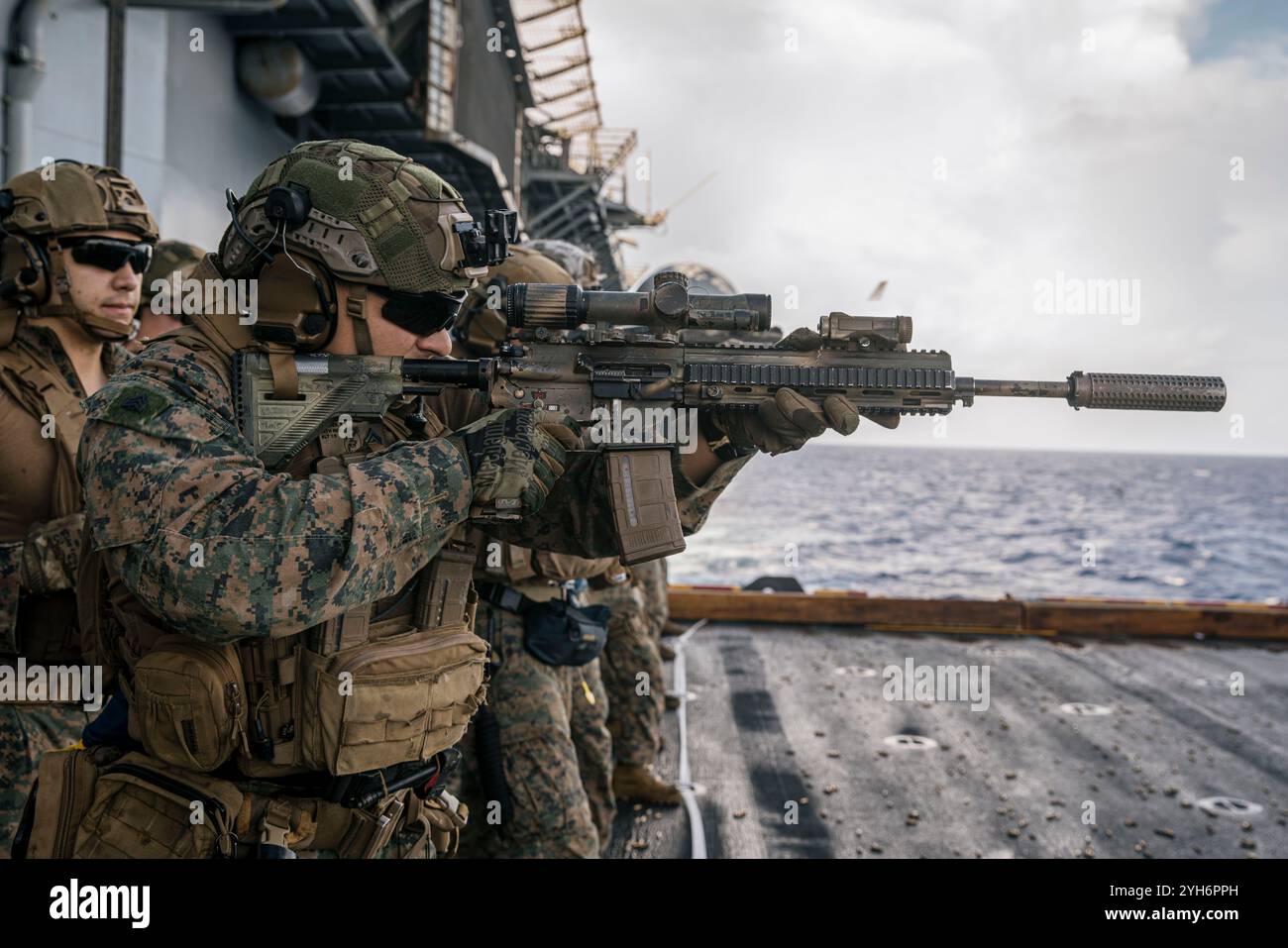 U.S. Marine Corps Sgt. Ryan Harder , a squad leader assigned to Bravo Company, Battalion Landing ...