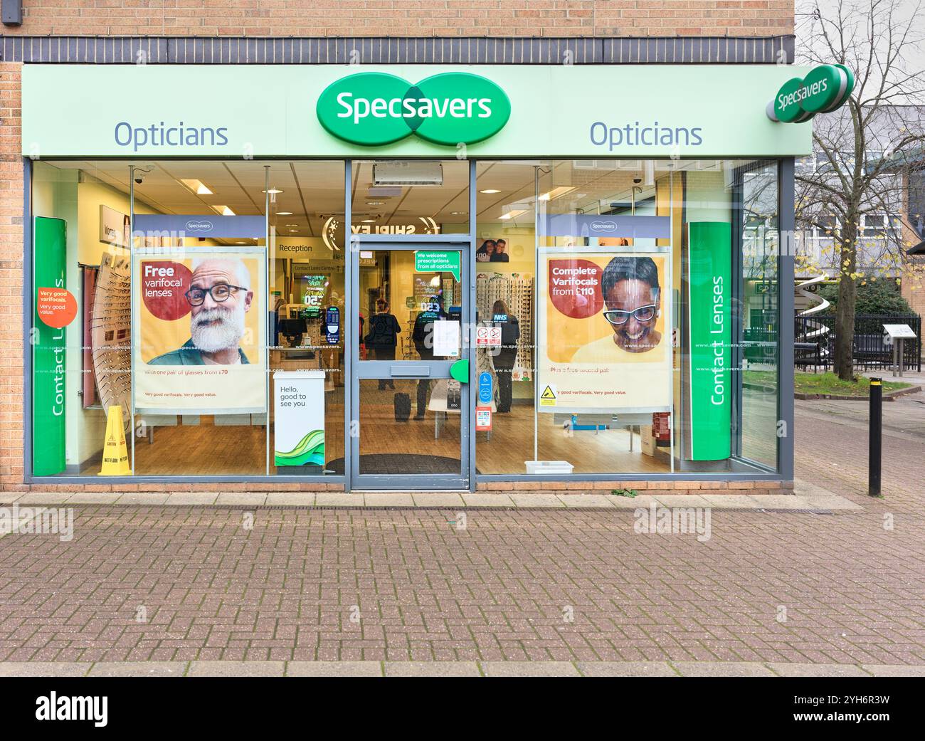 Specsavers opticians shop in the shopping precinct at Corby, England ...