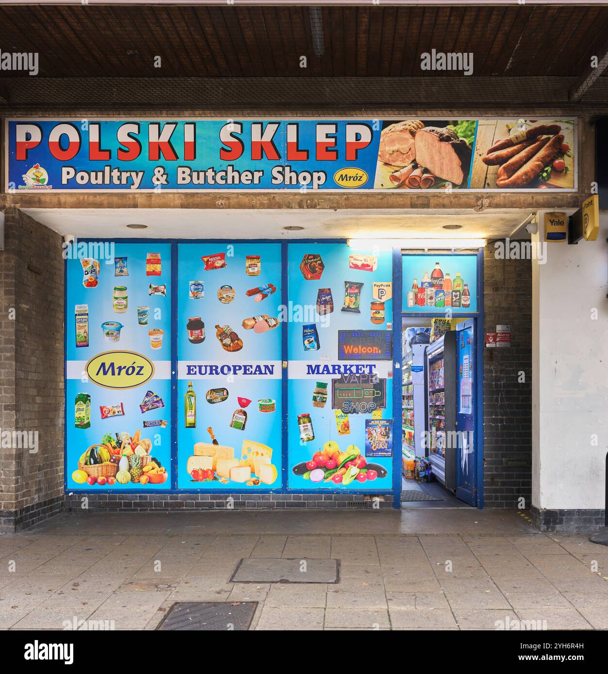 Polski Sklep poultry & butcher shop in the shopping precinct at Corby ...