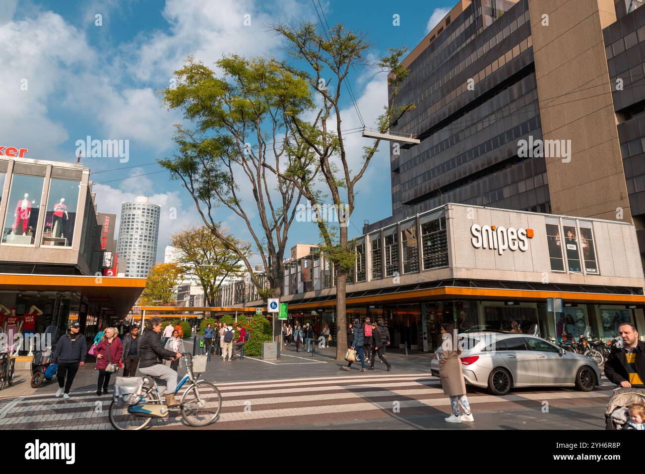 Rotterdam, Netherlands - October 10, 2021: The Lijnbaan is the main ...