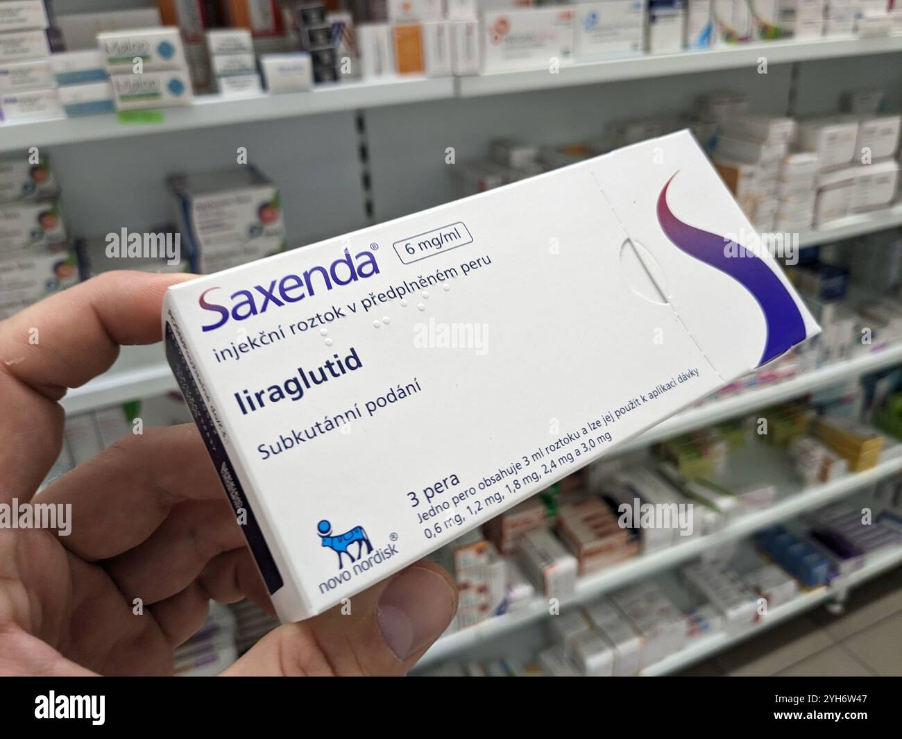 SAXENDA Box of medication injection with Liraglutide active substance ...