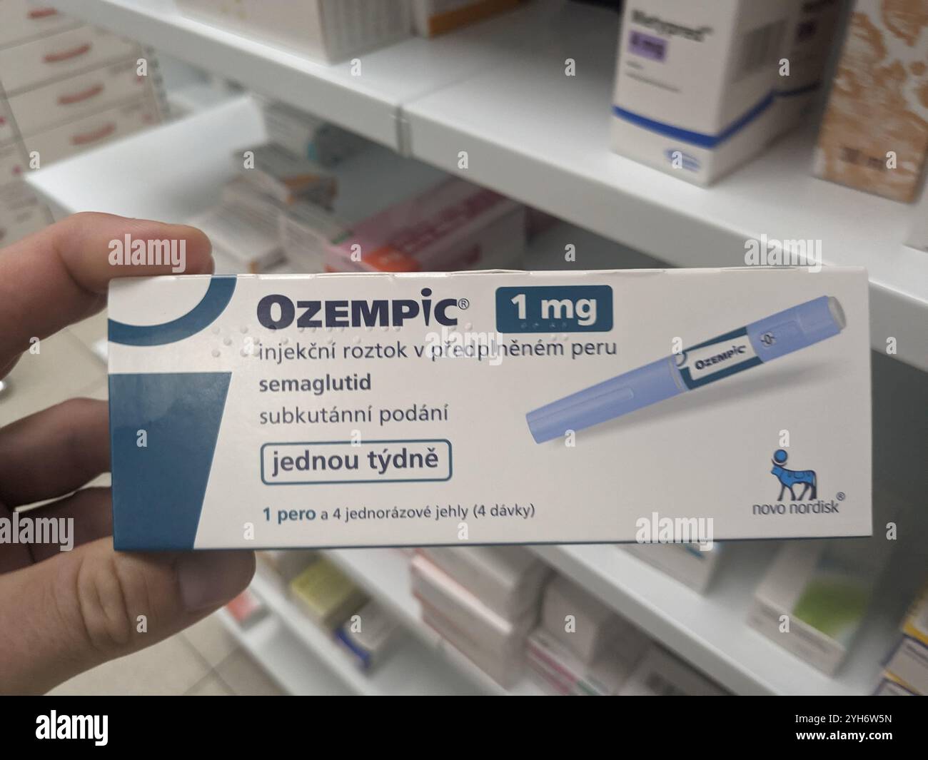 Prague,Czech republic-March 2 2025: Ozempic box Novo Nordisk medication ...