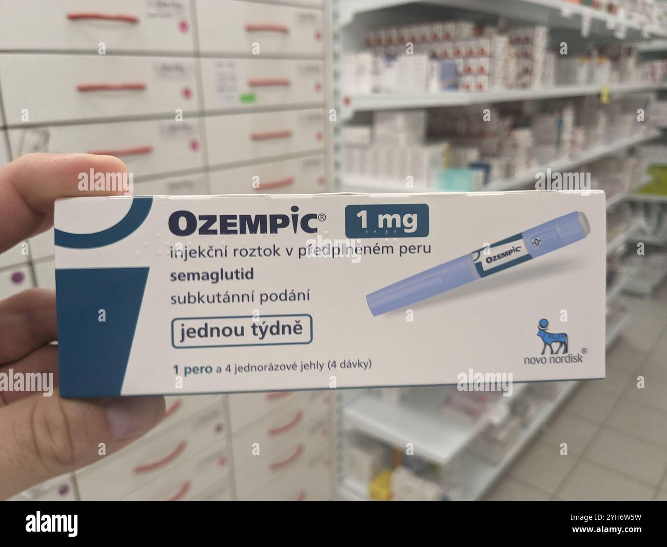 Prague,Czech republic-March 2 2025: Ozempic box Novo Nordisk medication ...