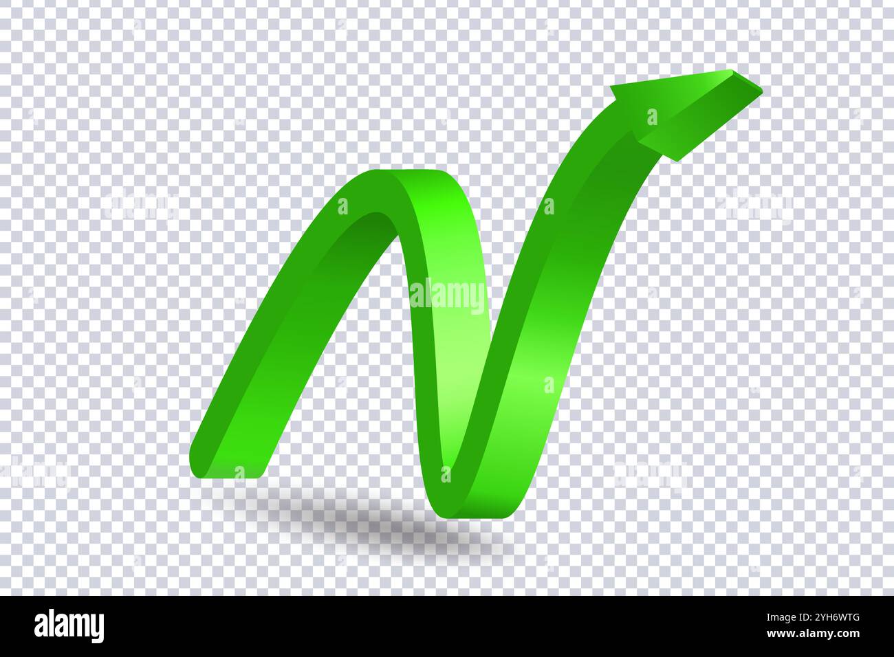 Growing Green Arrow up. Concept of sales symbol icon with realistic 3d ...