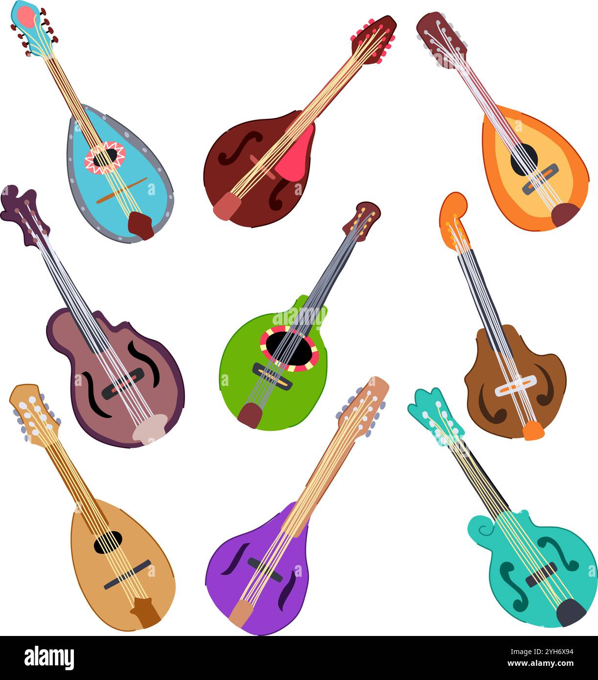 mandolin set cartoon vector illustration Stock Vector Image & Art - Alamy