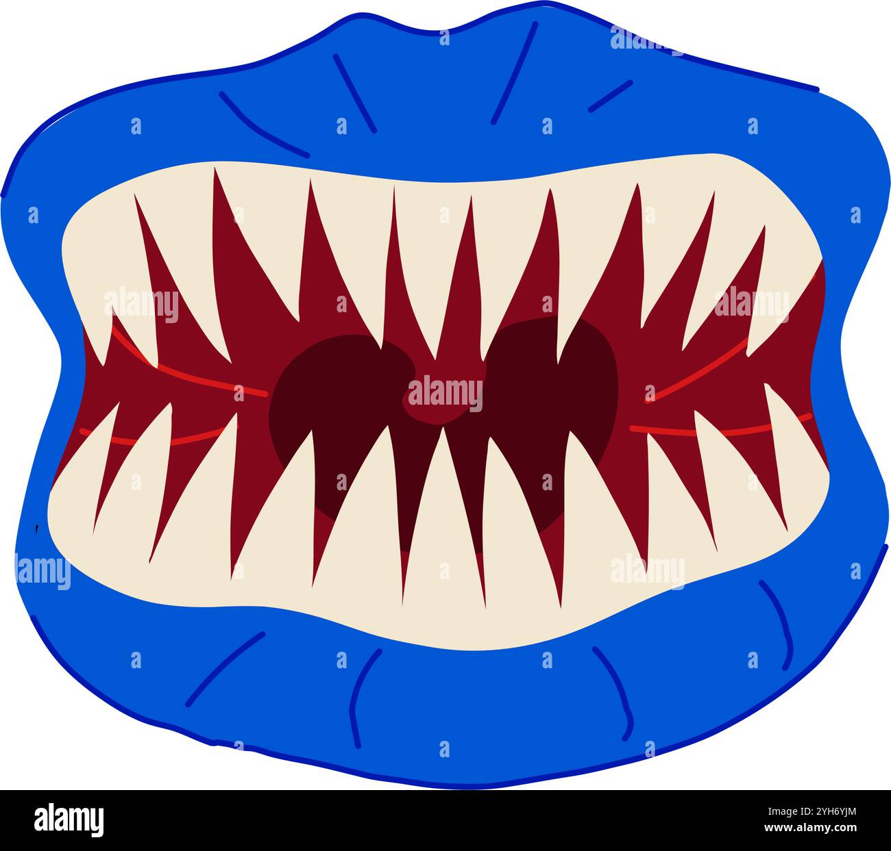 teeth monster mouth cartoon vector illustration Stock Vector Image ...