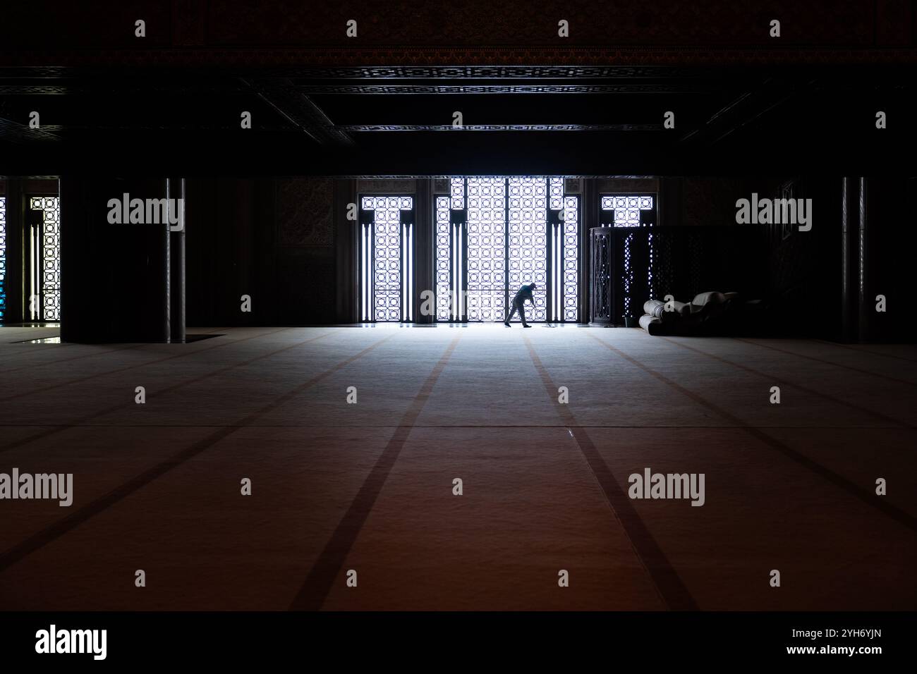 Casablanca, Morocco -march 25, 2024:Cleaning staff inside of the famous ...