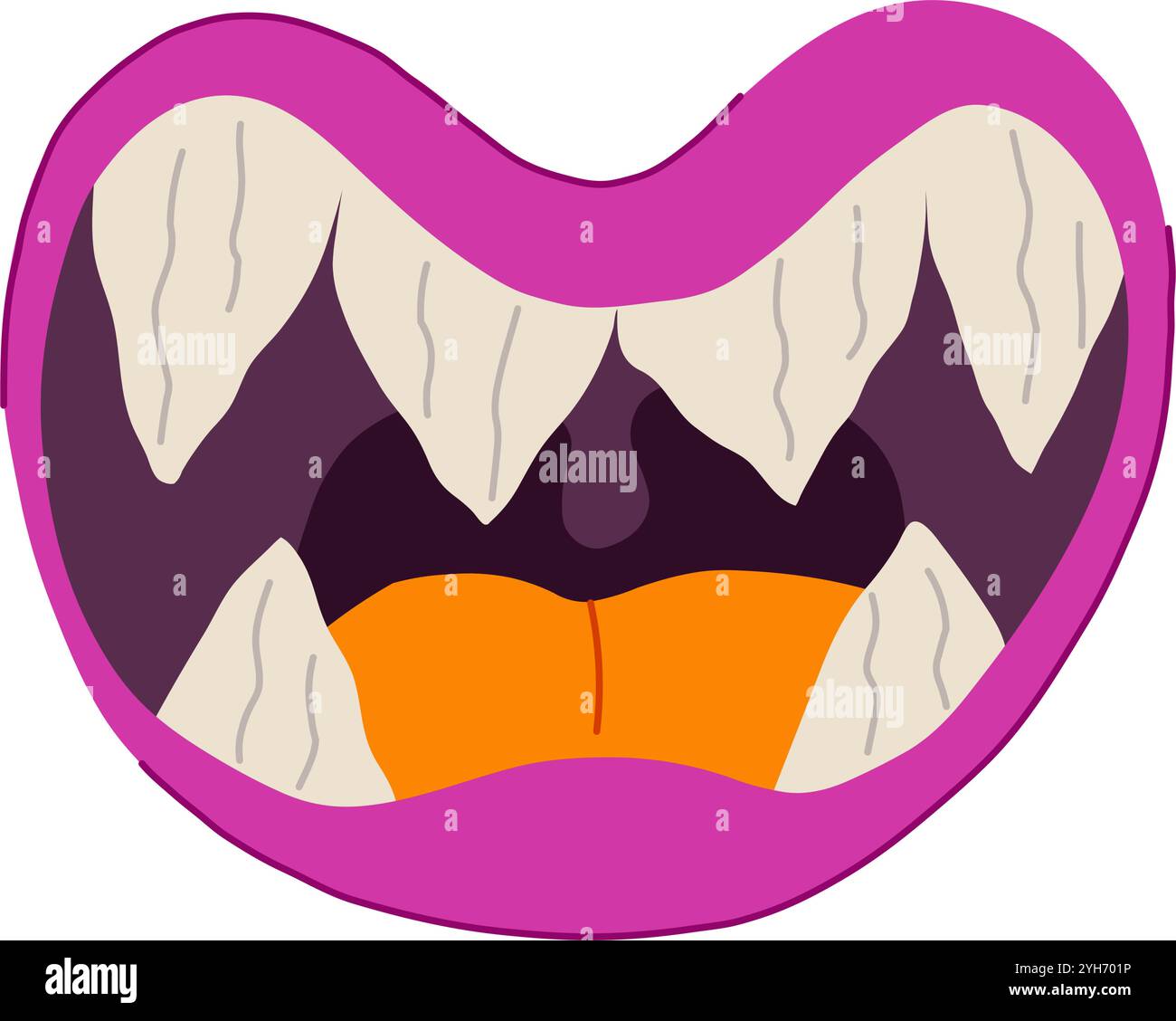 devour monster mouth cartoon vector illustration Stock Vector Image ...