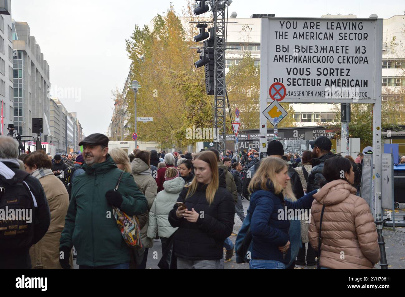 Berlin, Germany - November 9, 2024 - Checkpoint Charlie - Fall of the ...