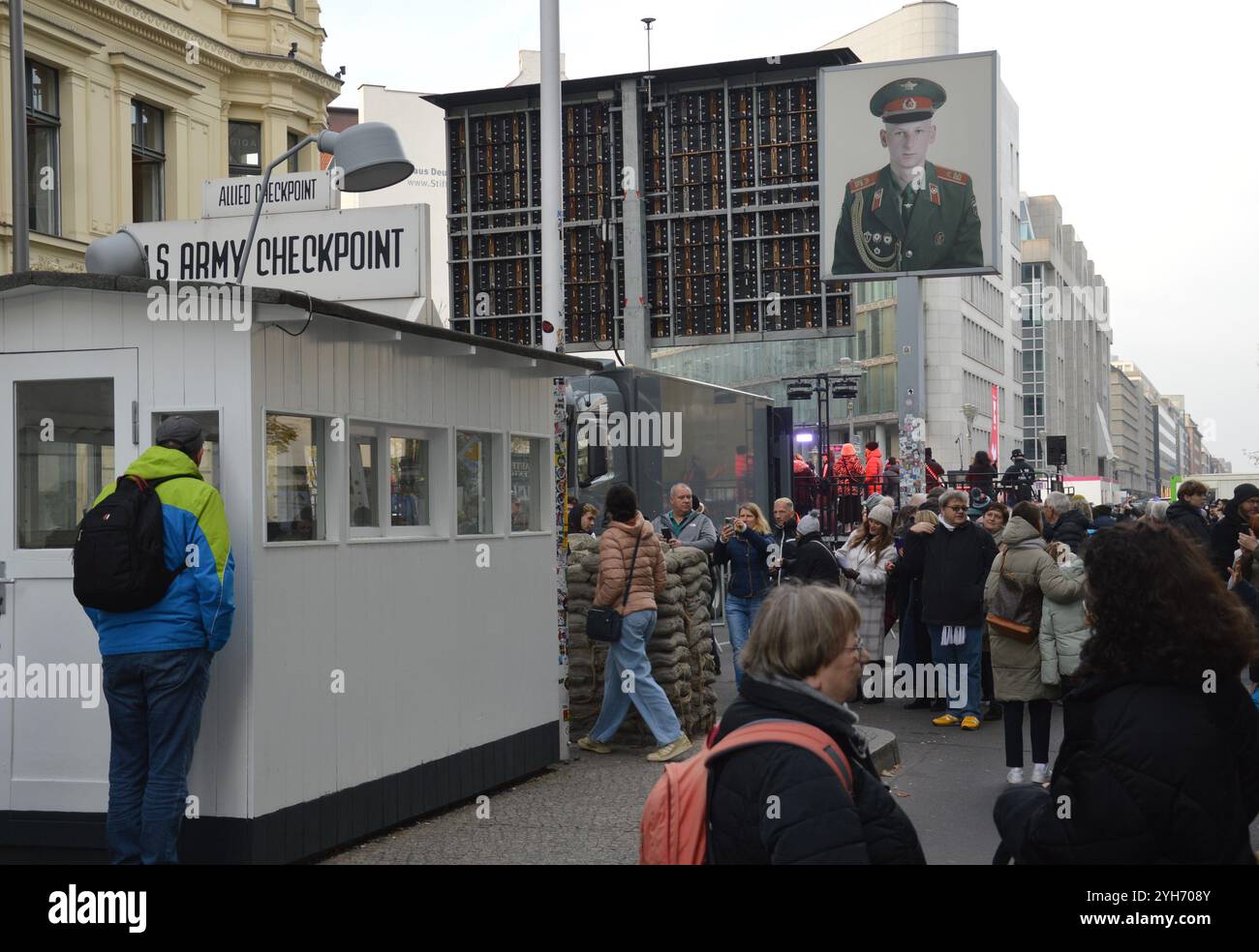 Berlin, Germany - November 9, 2024 - Checkpoint Charlie - Fall of the ...