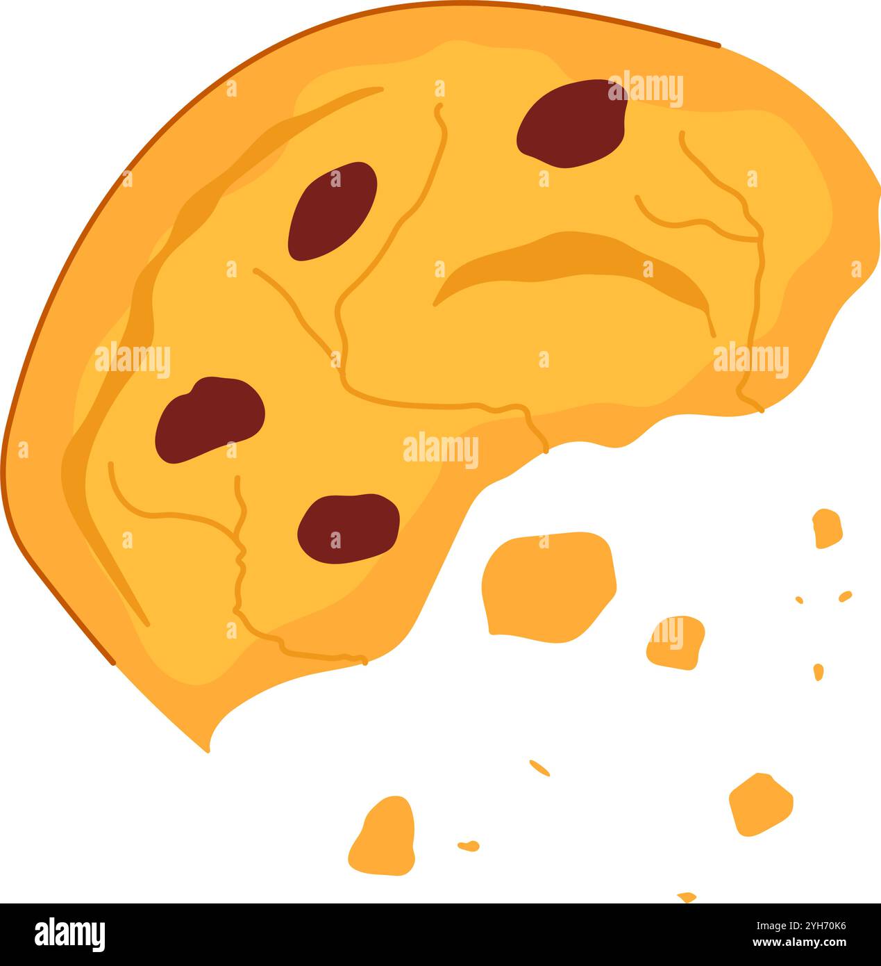 raisins oatmeal cookies cartoon vector illustration Stock Vector Image ...