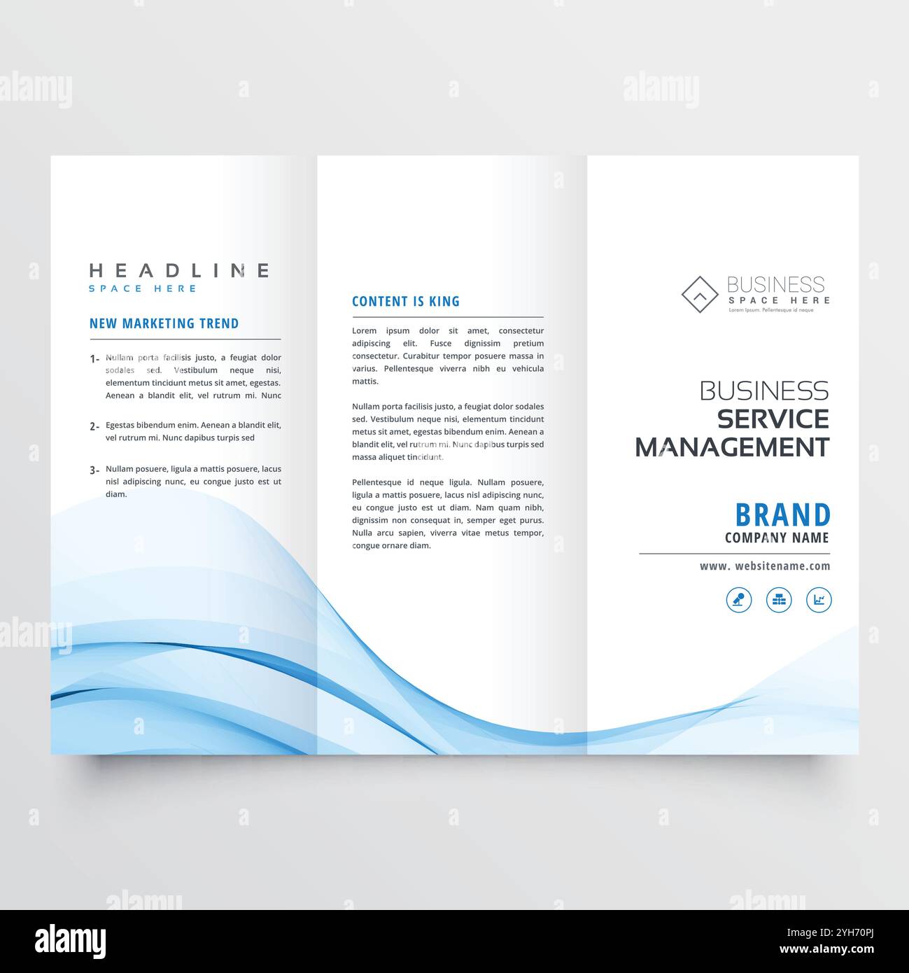 Tri fold brochure blue corporate design hi-res stock photography and ...