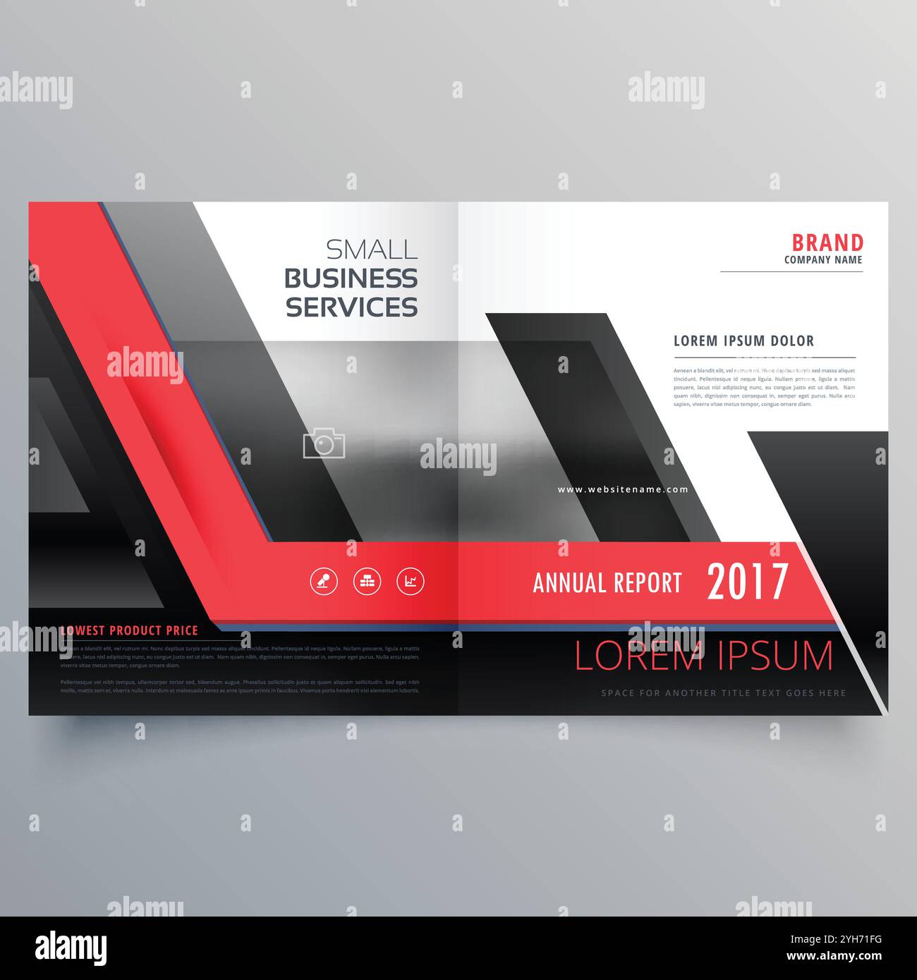 red and black bifold creative brochure design template Stock Vector ...