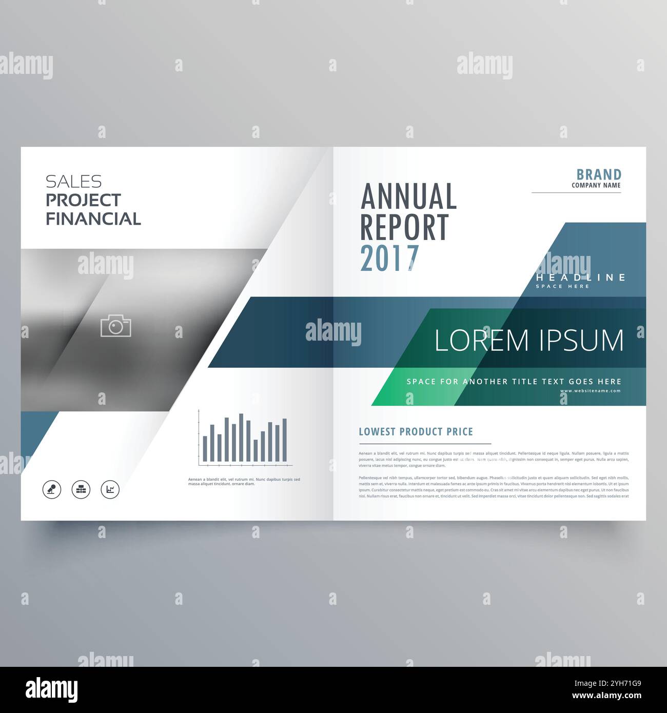 professional bifold or magazine brochure template design with geometric ...