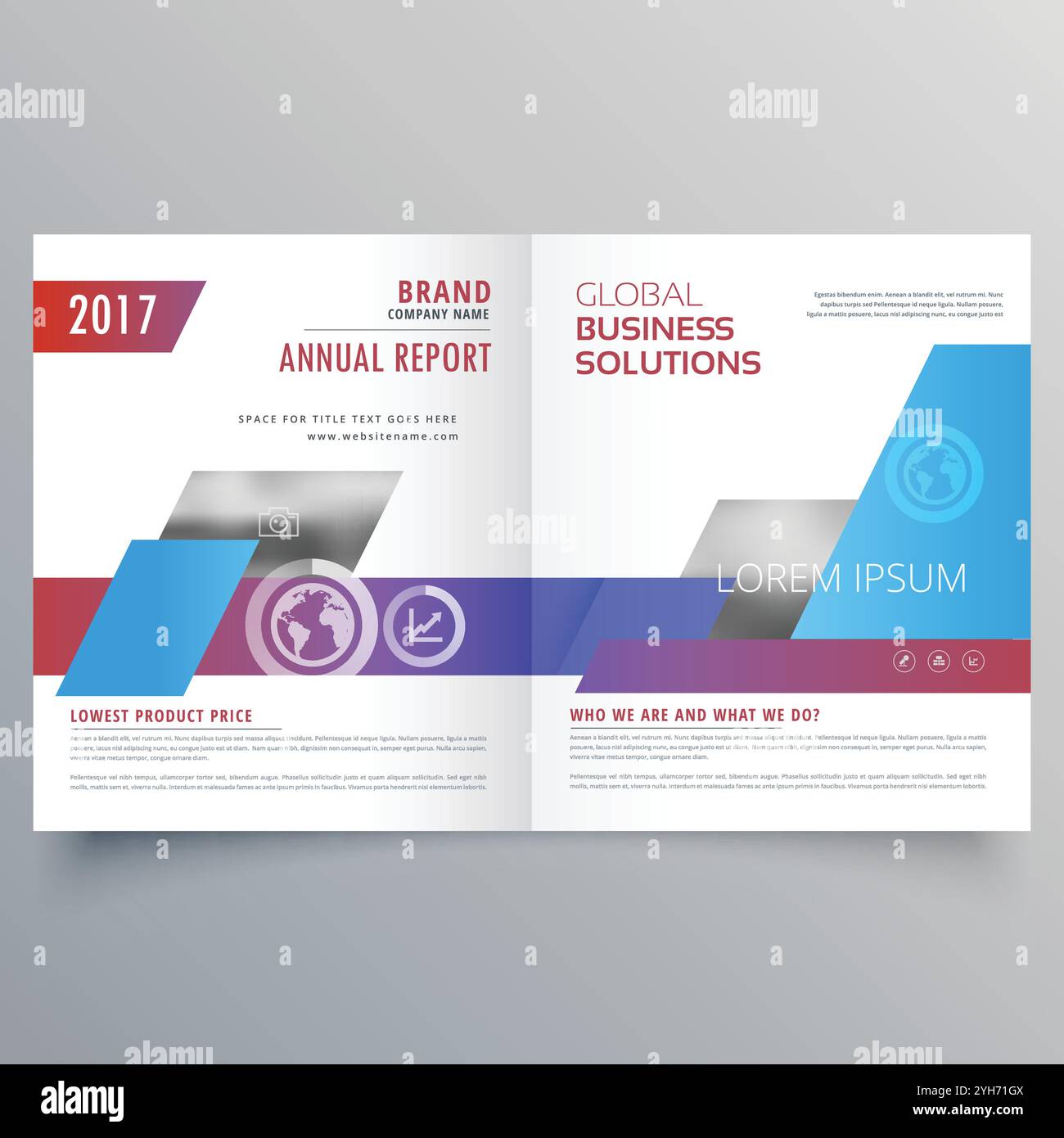 modern bifold brochure design template. Business magazine cover Stock ...