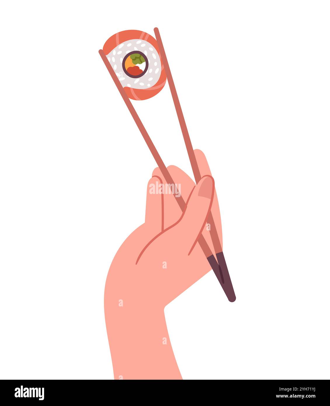 Chinese eating with chopsticks Stock Vector Images - Alamy