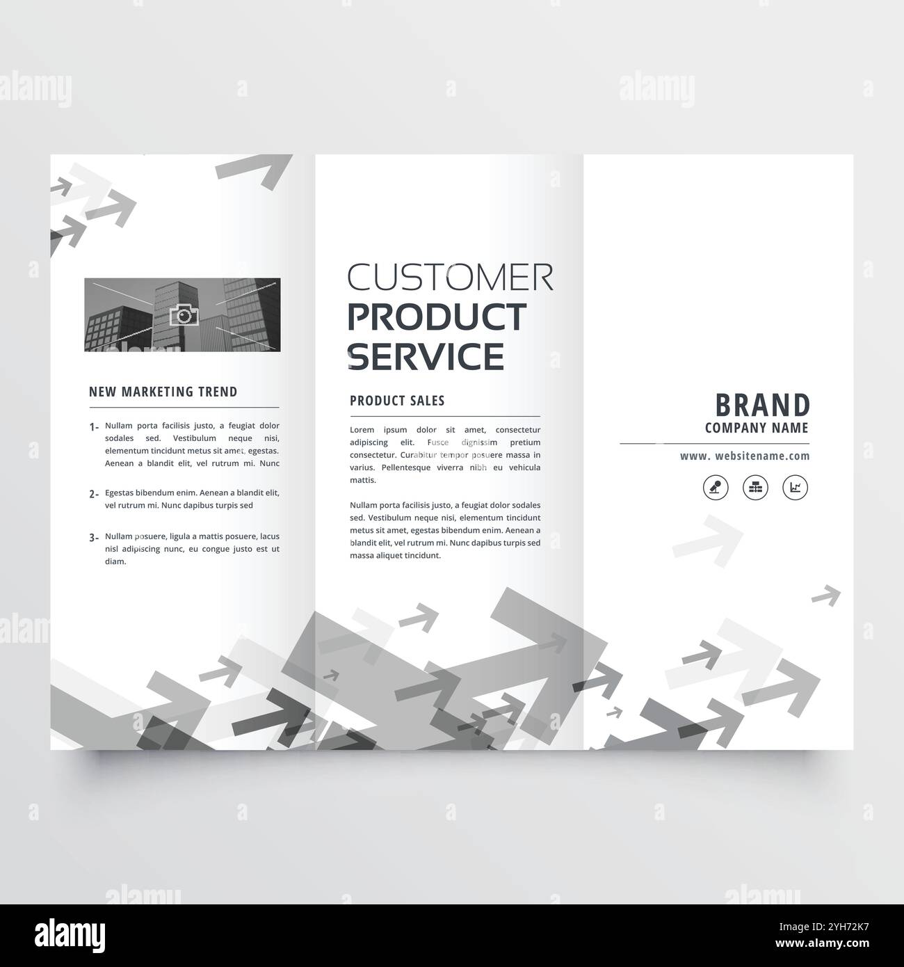 trifold brochure design with arrow shapes Stock Vector Image & Art - Alamy