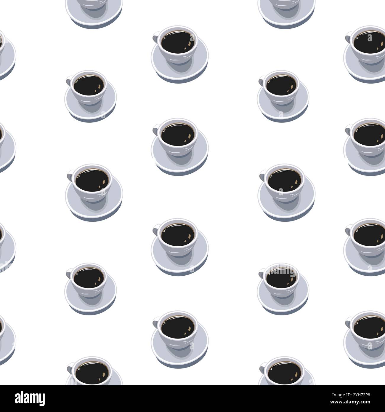 Seamless pattern with coffee cups on white background. Vector ...