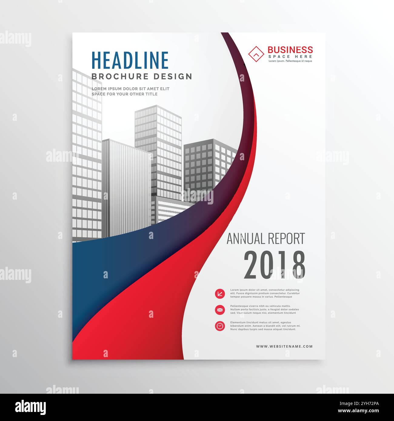 modern red and blue wave business brochure template design Stock Vector ...