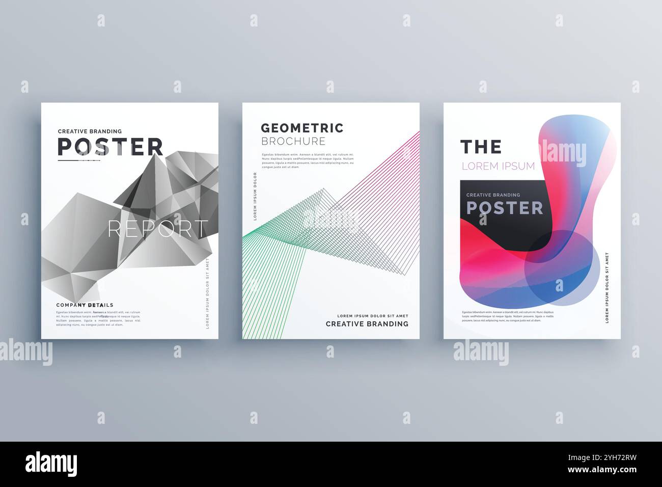 abstract minimal brochure design template size A4 in lines, geometric ...