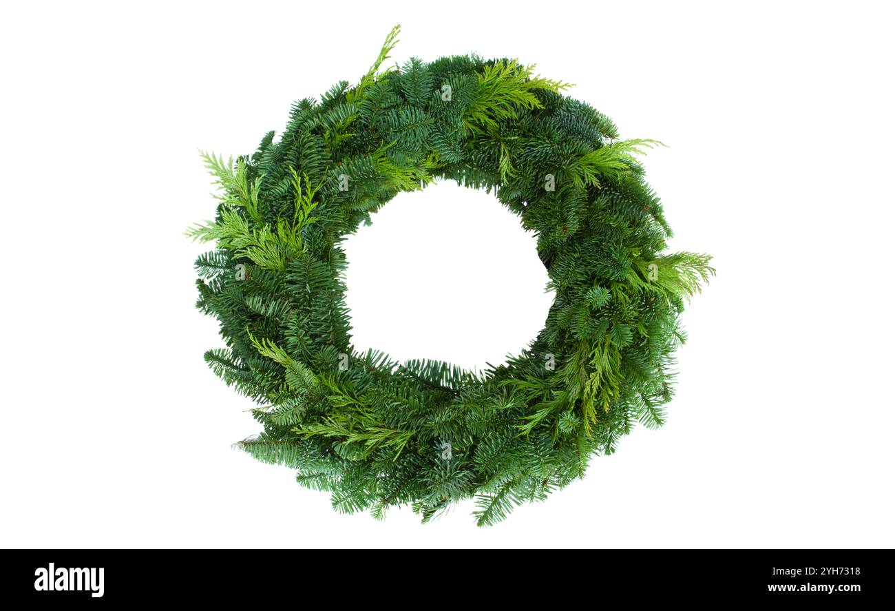 green christmas wreath Stock Photo - Alamy