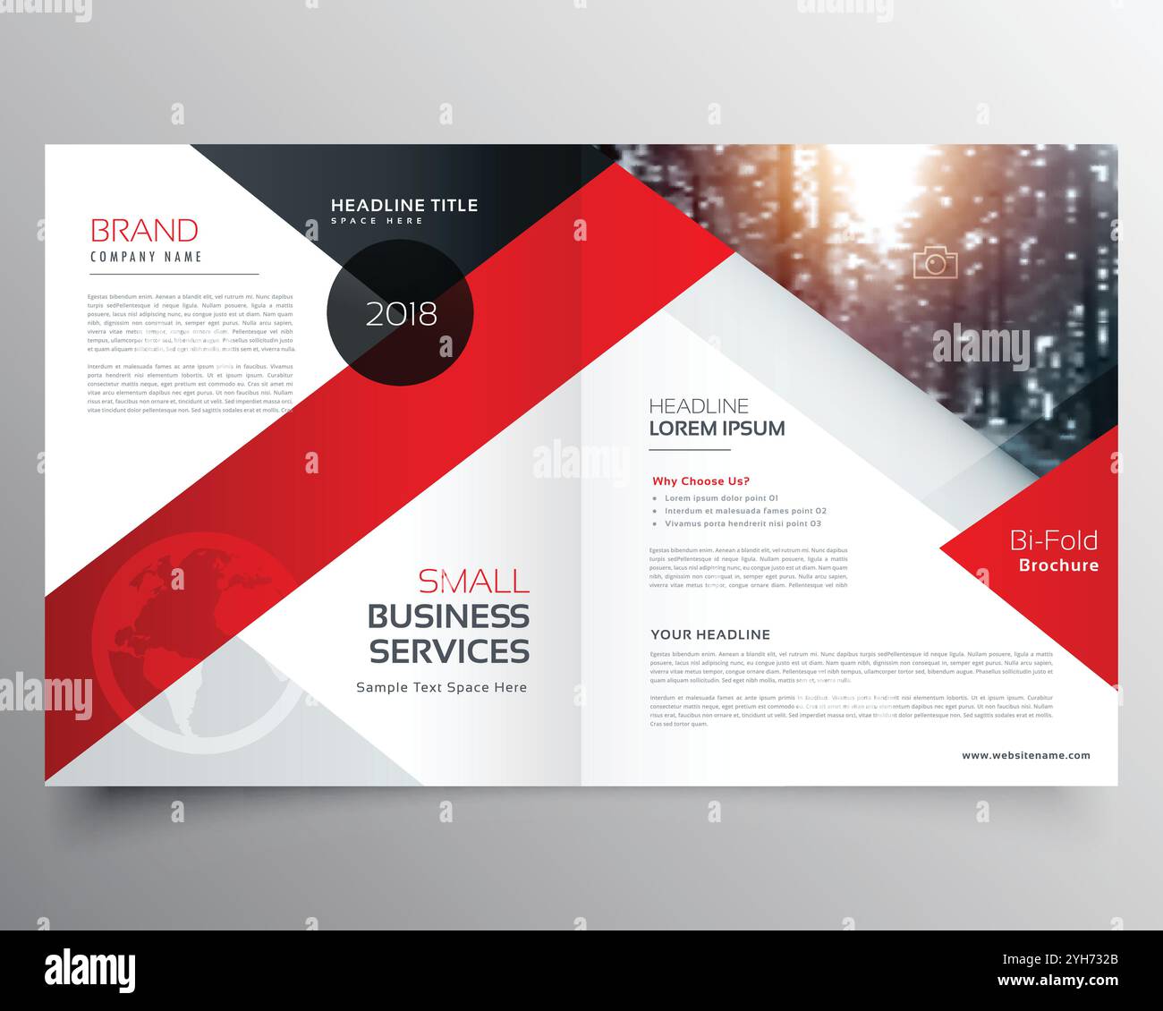 modern business bifold brochure design template or magazine page design ...