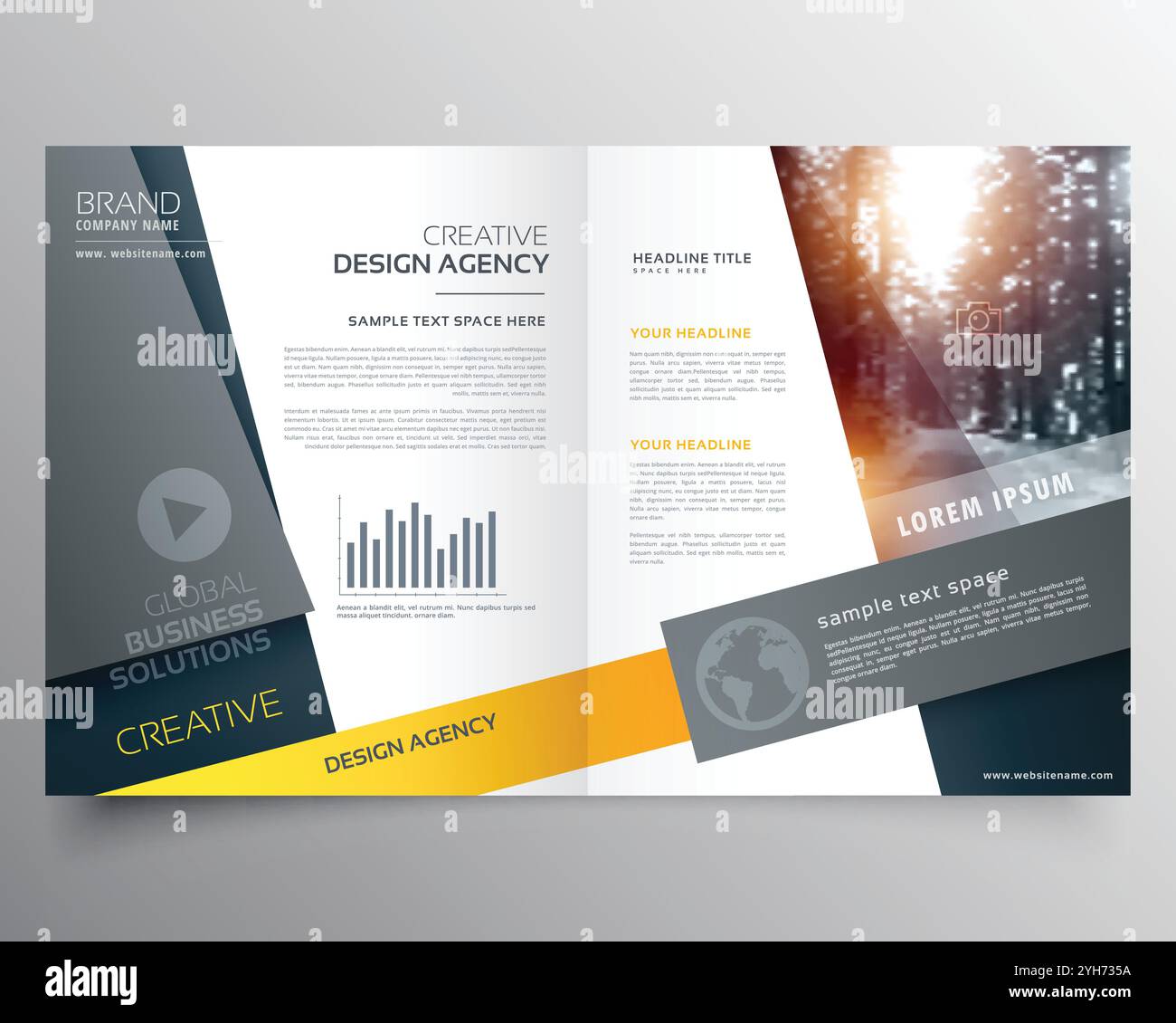 modern bifold brochure design template or magazine cover page design ...