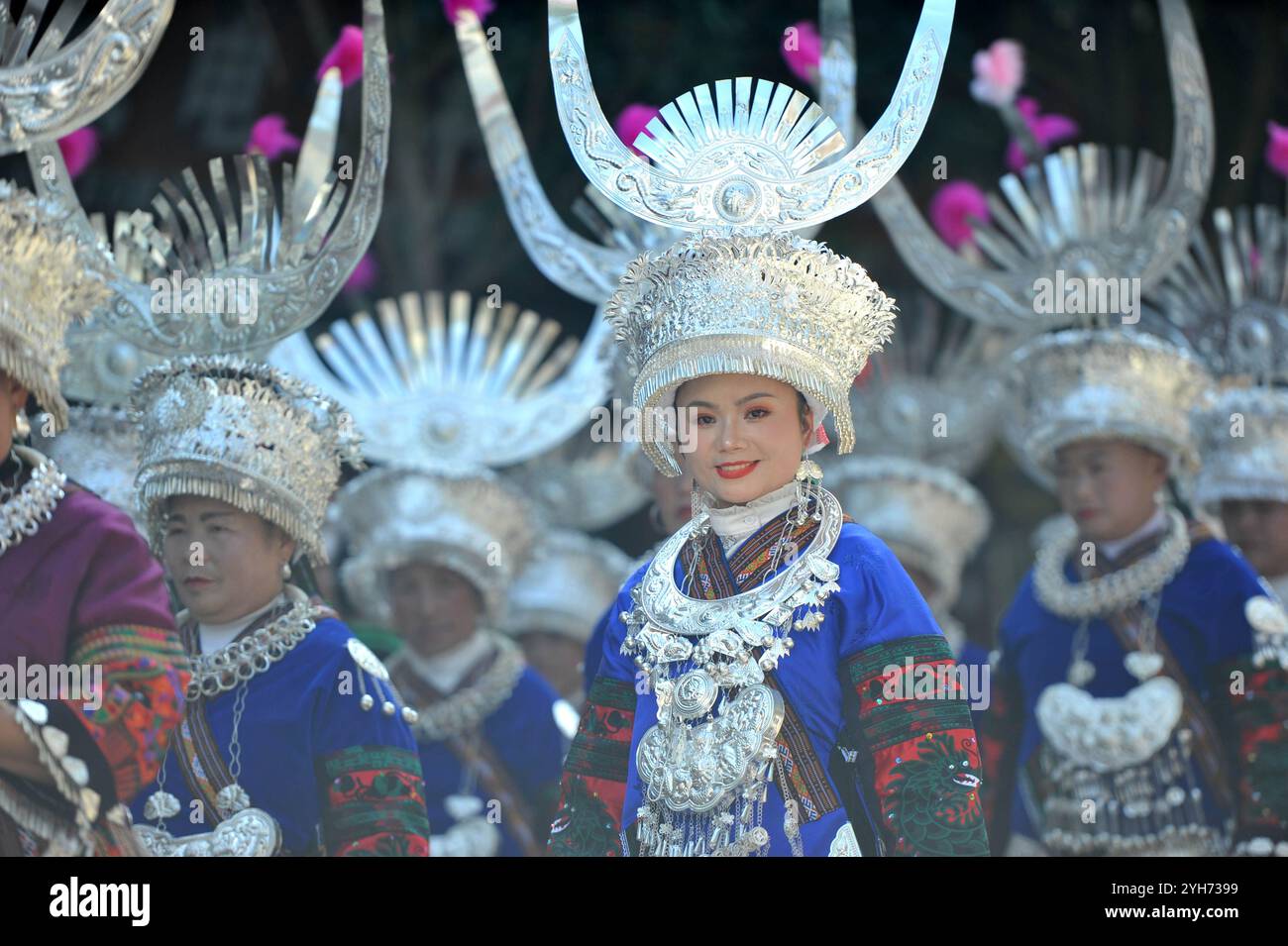 GUIZHOU, CHINA - NOVEMBER 10, 2024 - People of the Miao ethnic group ...