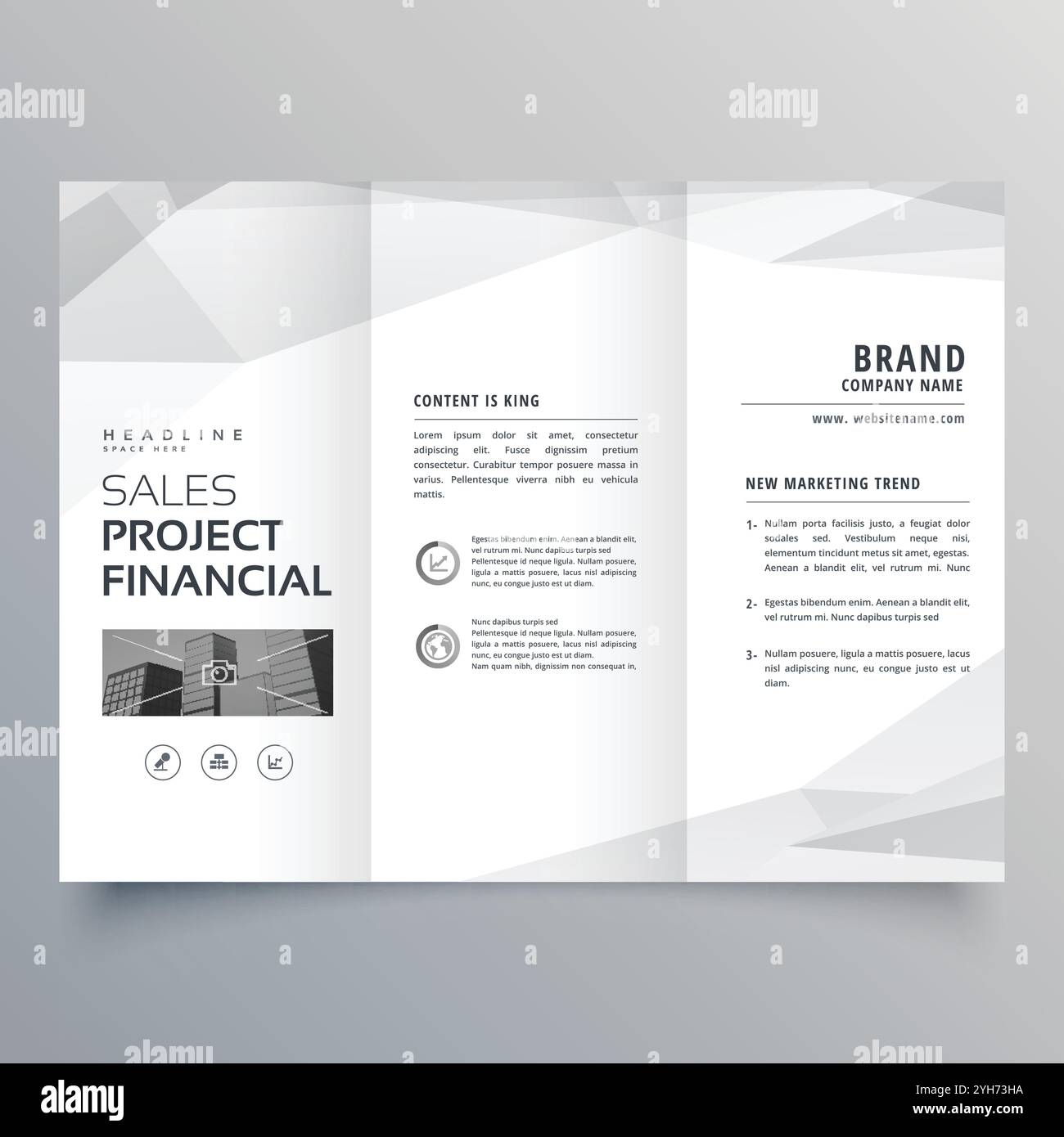 simple trifold brochure template design with abstract shapes Stock ...