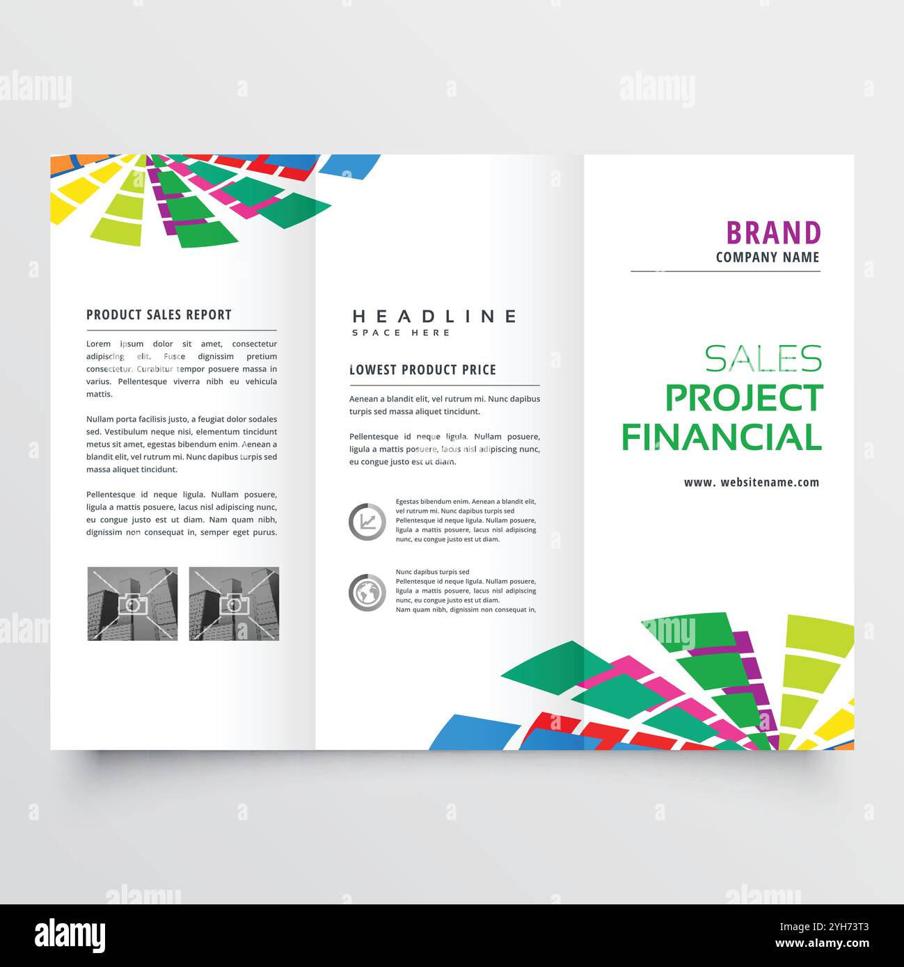 abstract colorful brochure design template vector illustration Stock ...