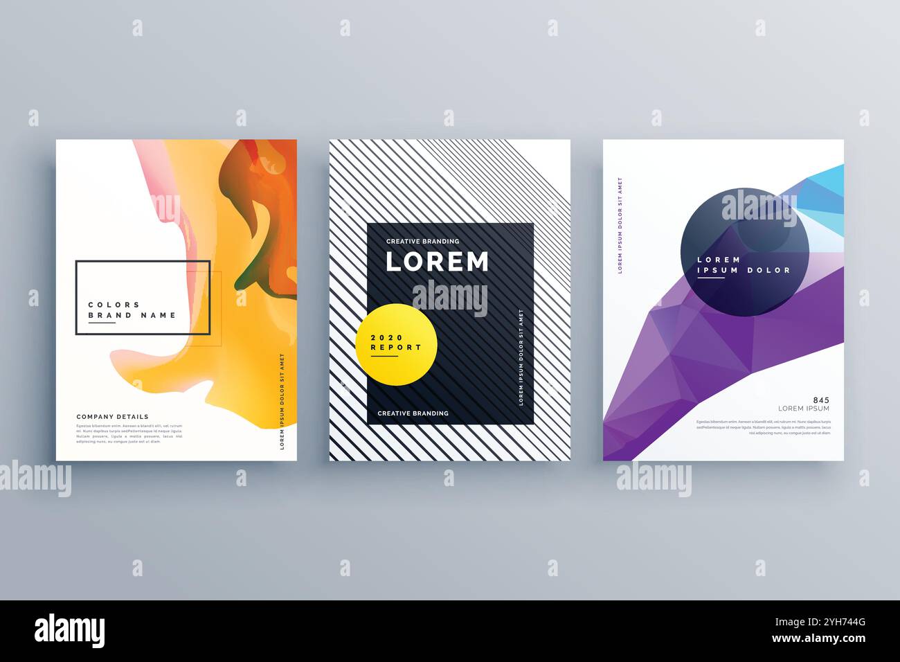 creative brochure template cover page poster design set Stock Vector ...